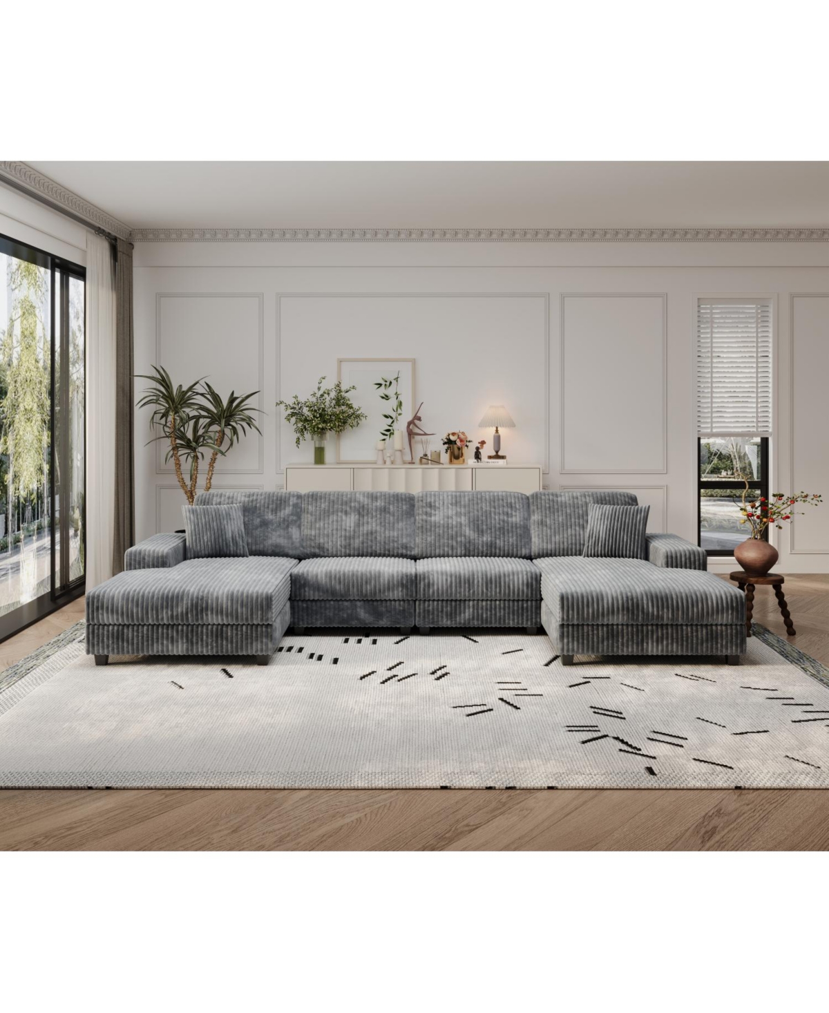 Click here for Streamdale Convertible Corduroy Sofa  Large 4 Seat... prices