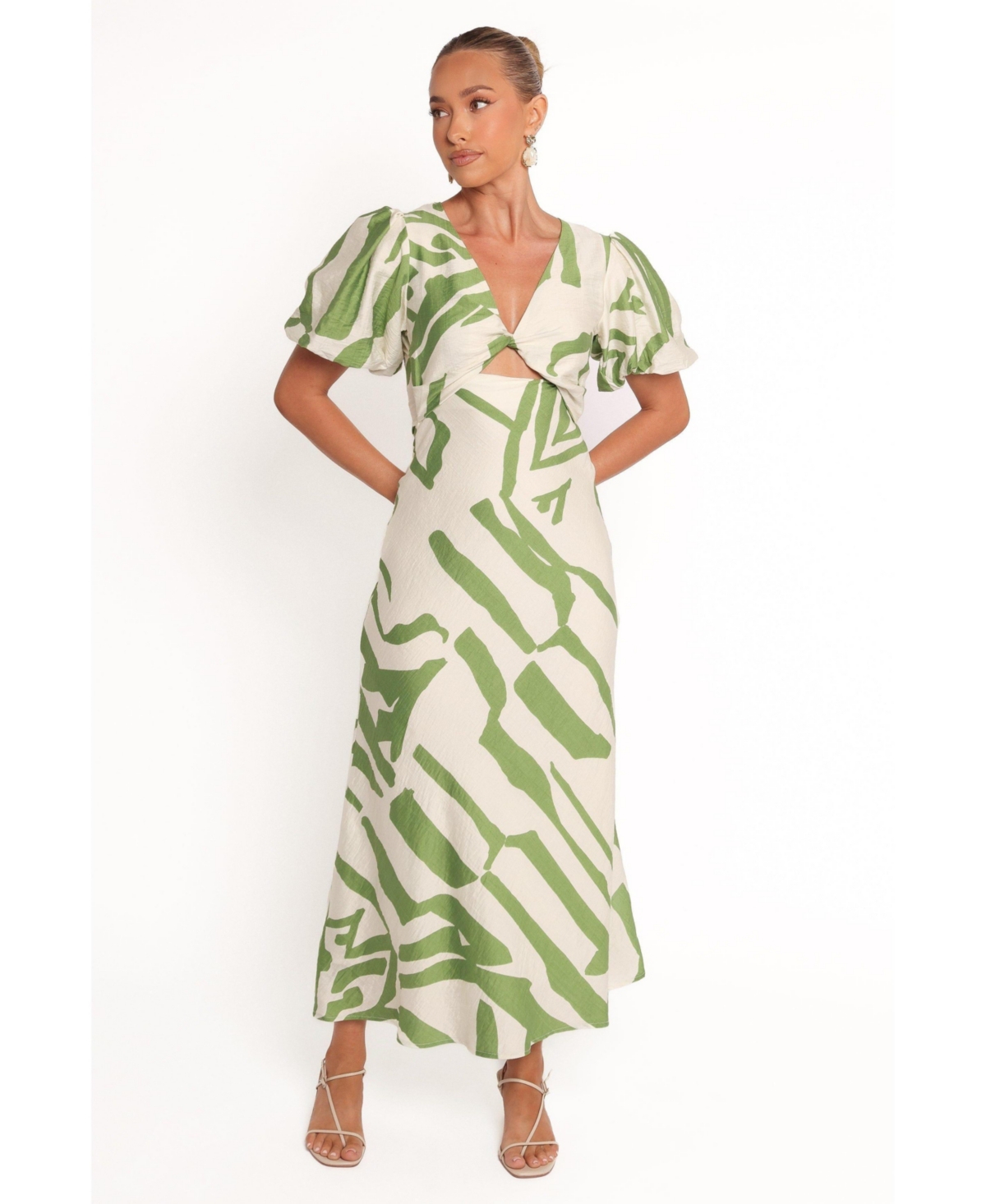 Click here for Petal and Pup Womens Ginevra Maxi Dress - Cream/gr... prices