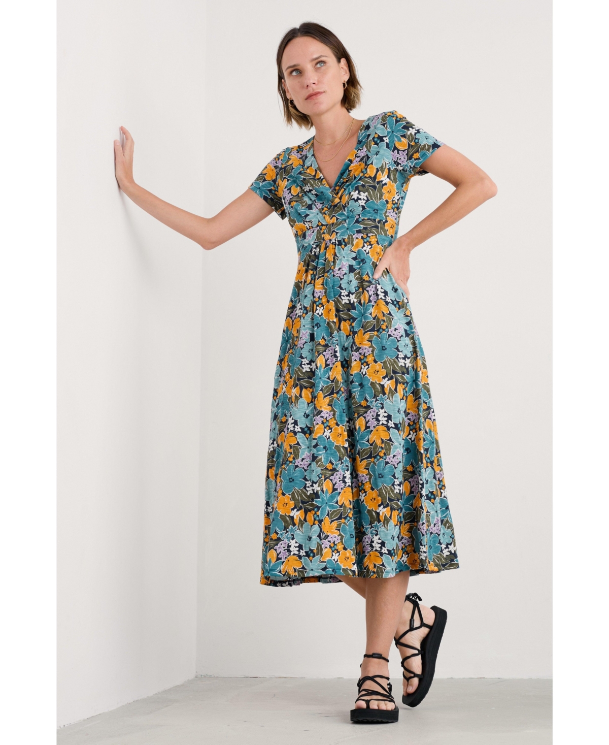 Click here for Seasalt Cornwall Womens Chapelle Dress - Citrus fl... prices