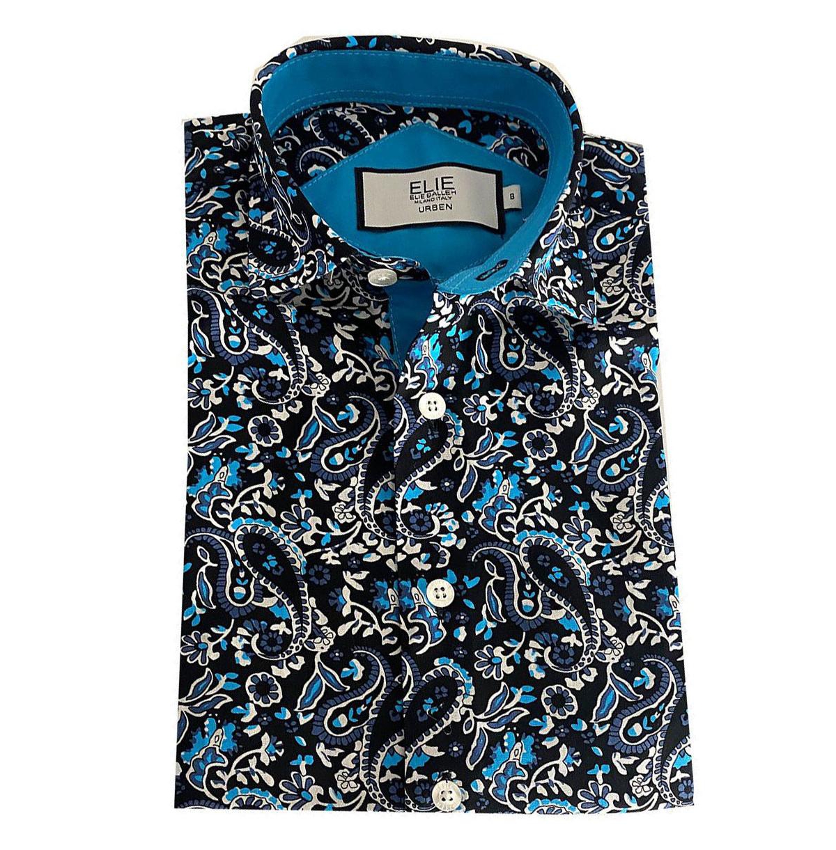 Click here for Elie Balleh Little Boys Blue Paisley Slim Fit Shir... prices