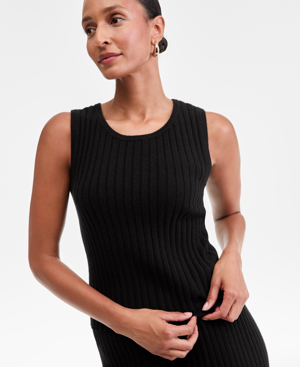 Click here for Charter Club Petite Rib-Knit Cashmere Crewneck Tan... prices