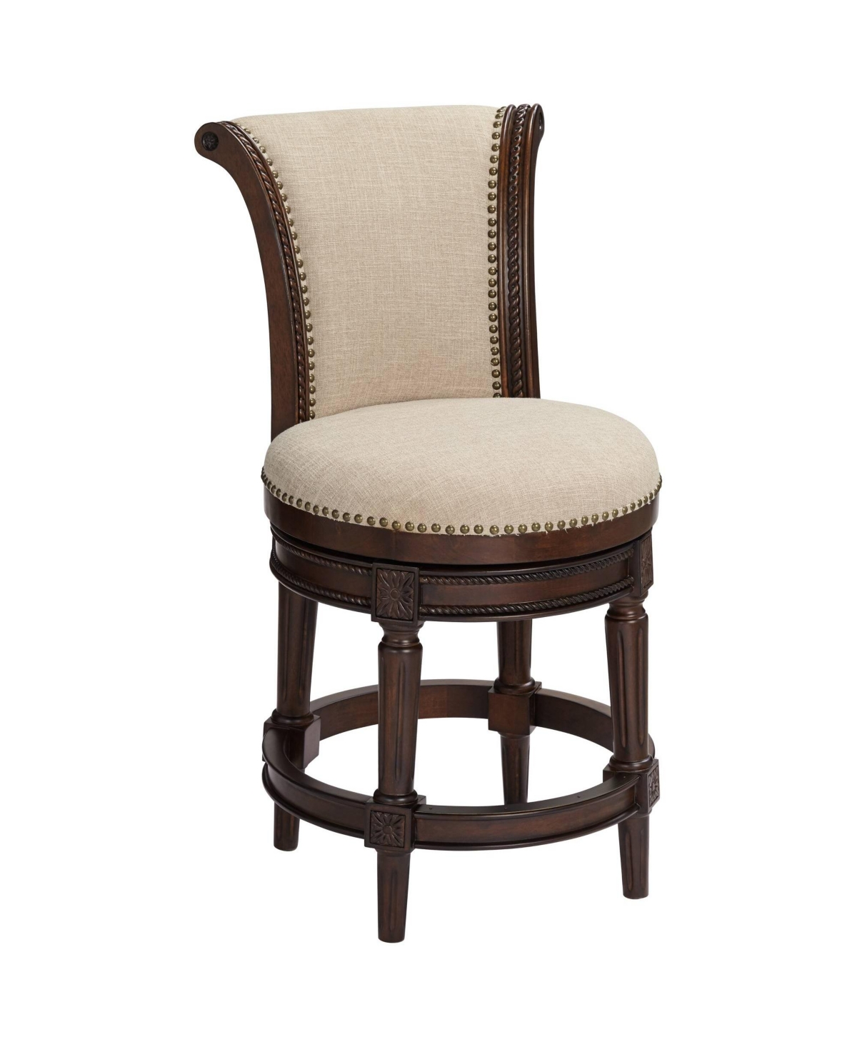 Click here for Addison Walnut Wood Swivel Bar Stool Brown 24 1/2&... prices