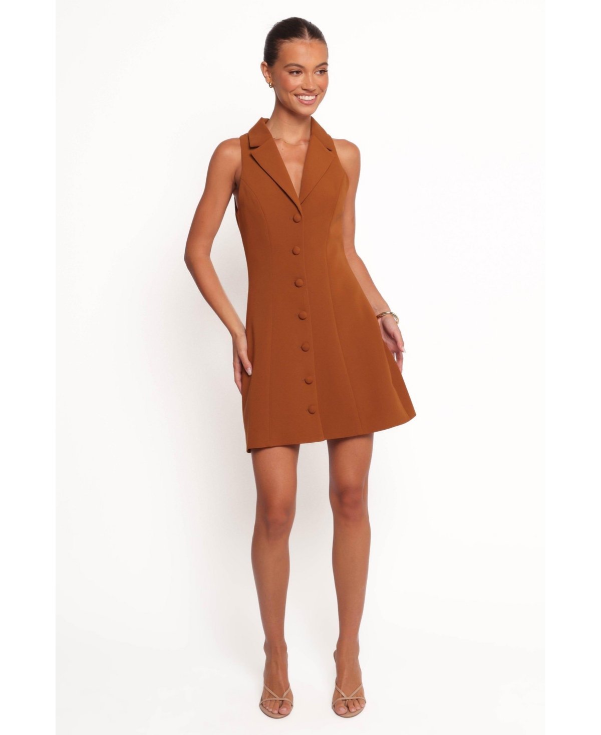 Click here for Petal and Pup Womens Barrett Mini Dress - Brown prices