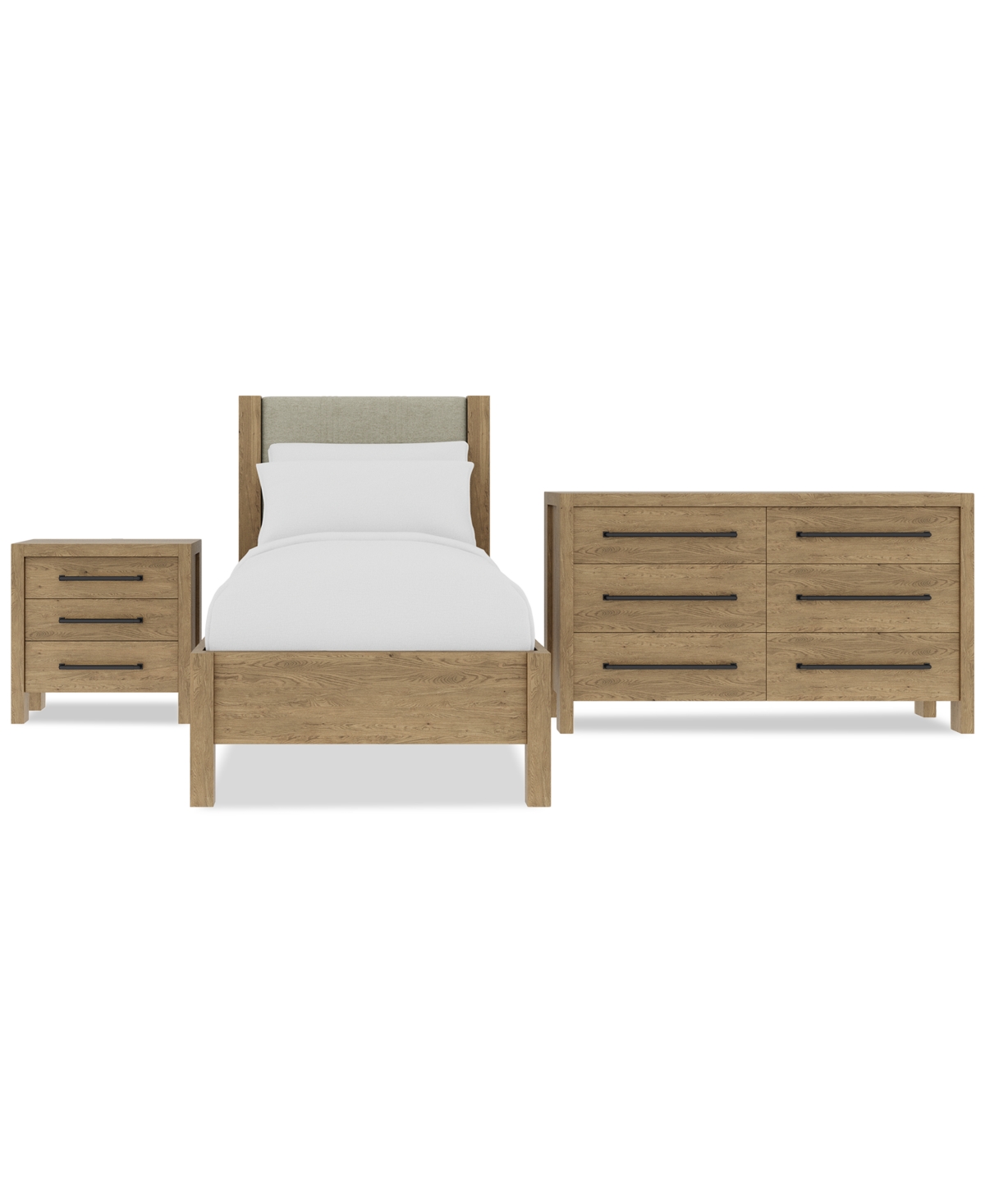 Click here for Davie 3-Pc. Twin Set (Upholstered Bed  Dresser & 3... prices