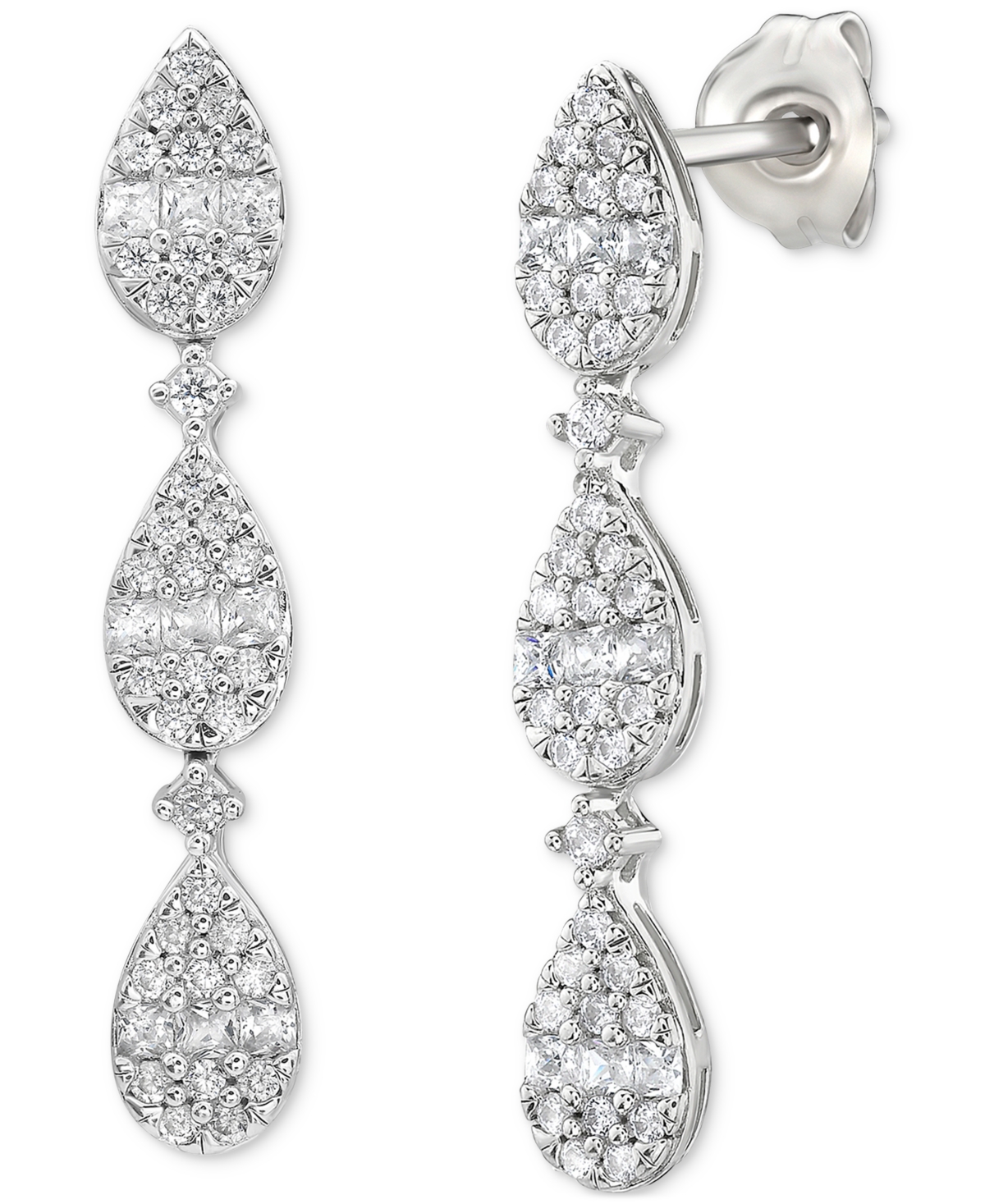 Click here for Diamond Tiered Earrings (1/2 ct. t.w.) in 10k Whit... prices