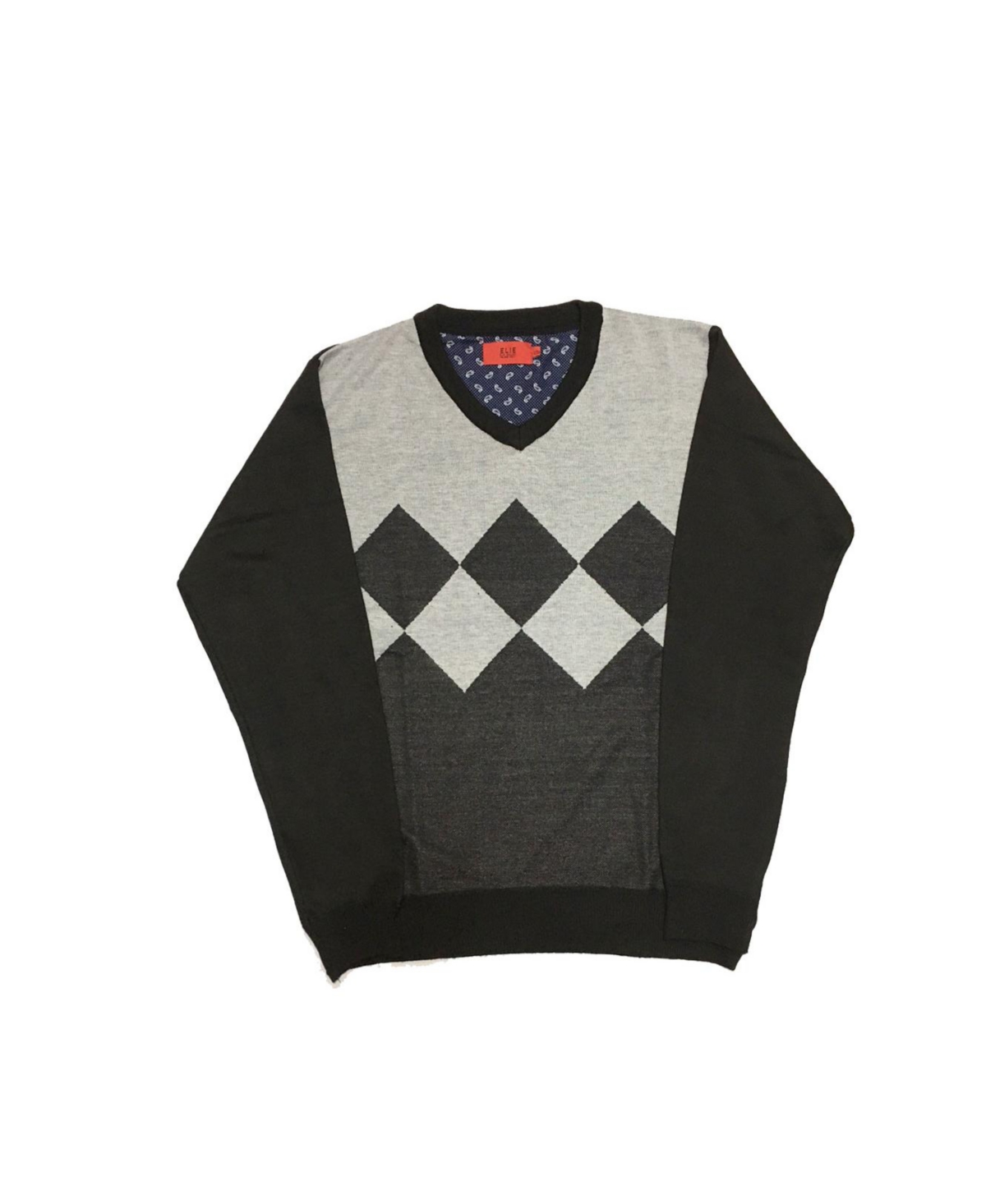 Click here for Elie Balleh Boys Black Crew Neck Argyle Sweater -... prices