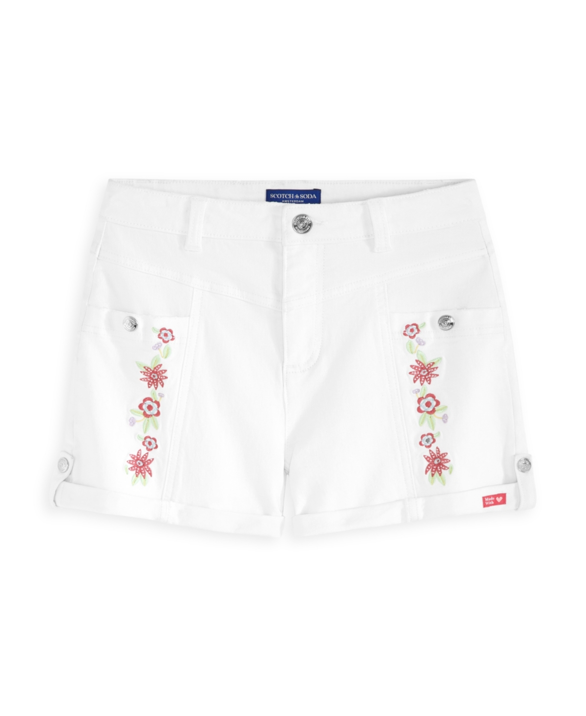 Click here for Scotch & Soda Big Girls Stretch Denim Shorts - Whi... prices