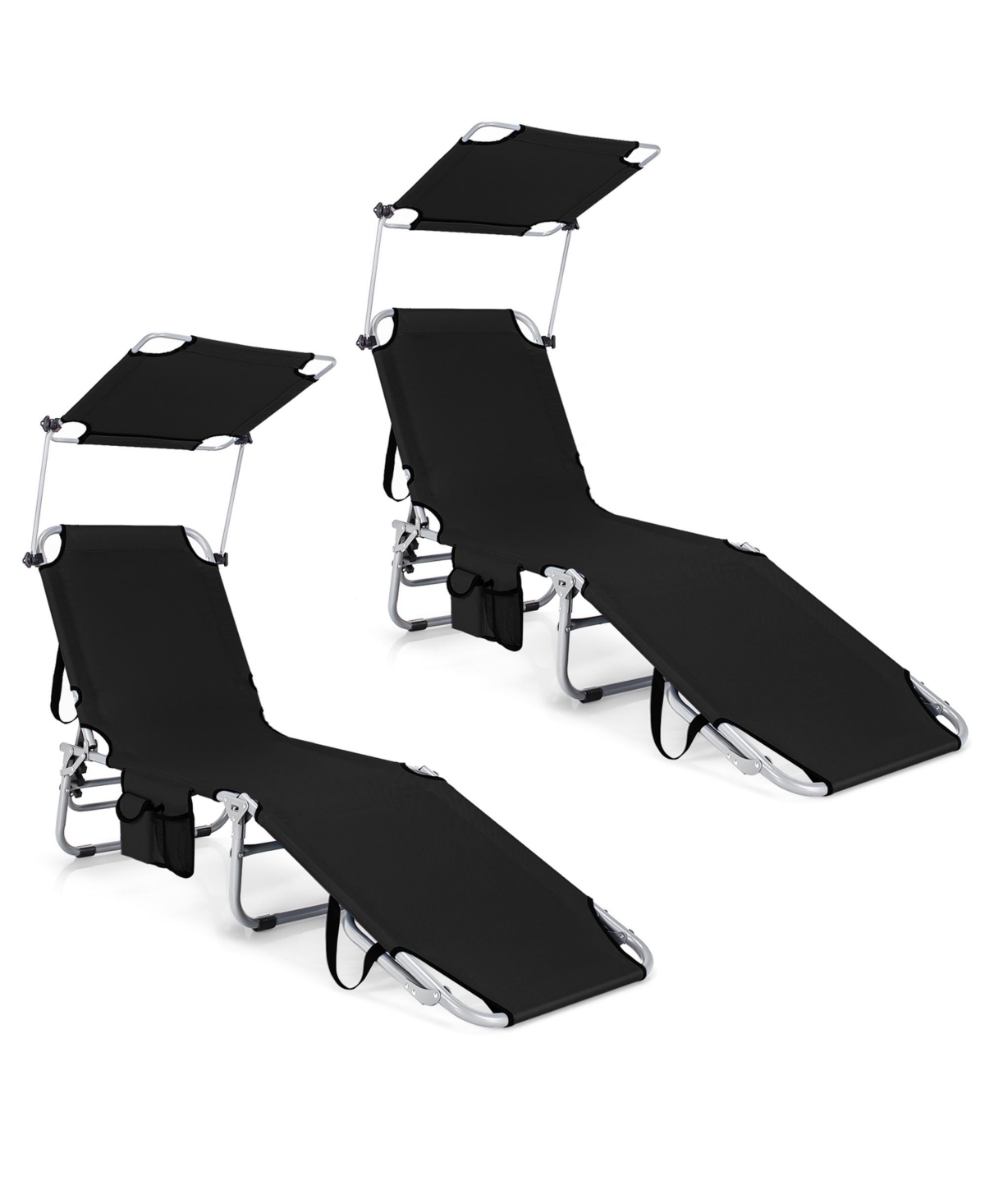 Click here for Gymax Set of 2 Foldable Lounge Chair Adjustable Ou... prices