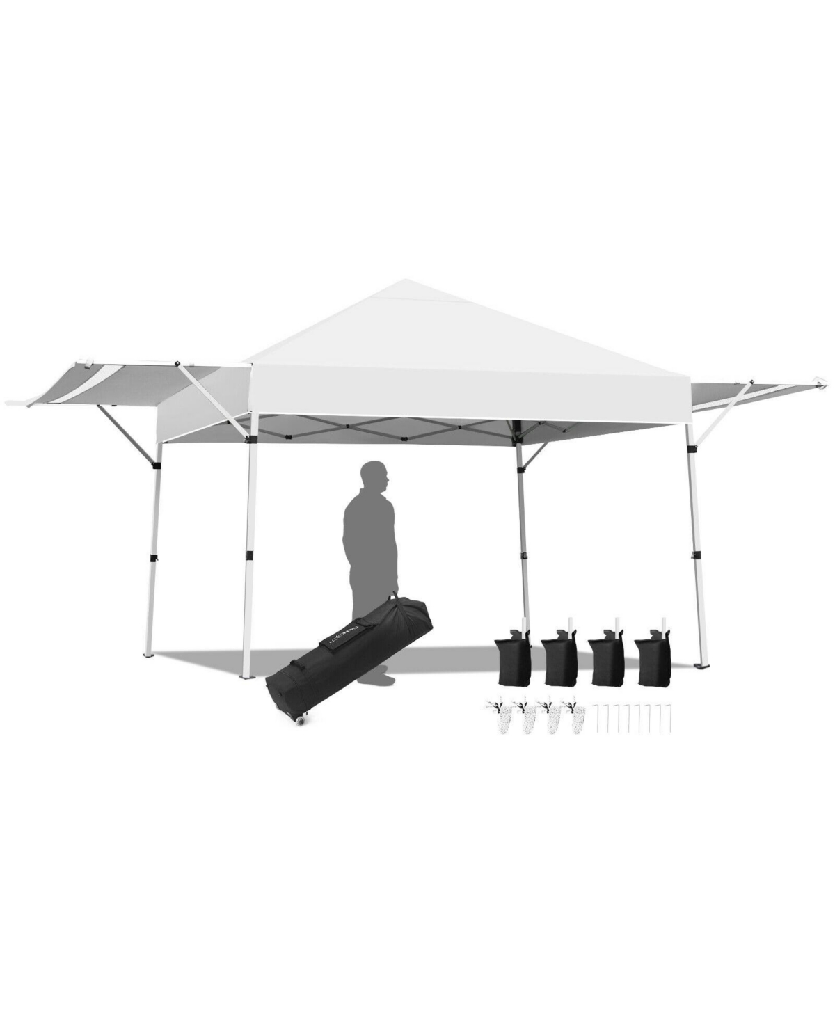 Click here for 17 x 10 Feet Foldable Pop Up Canopy with Adjustabl... prices