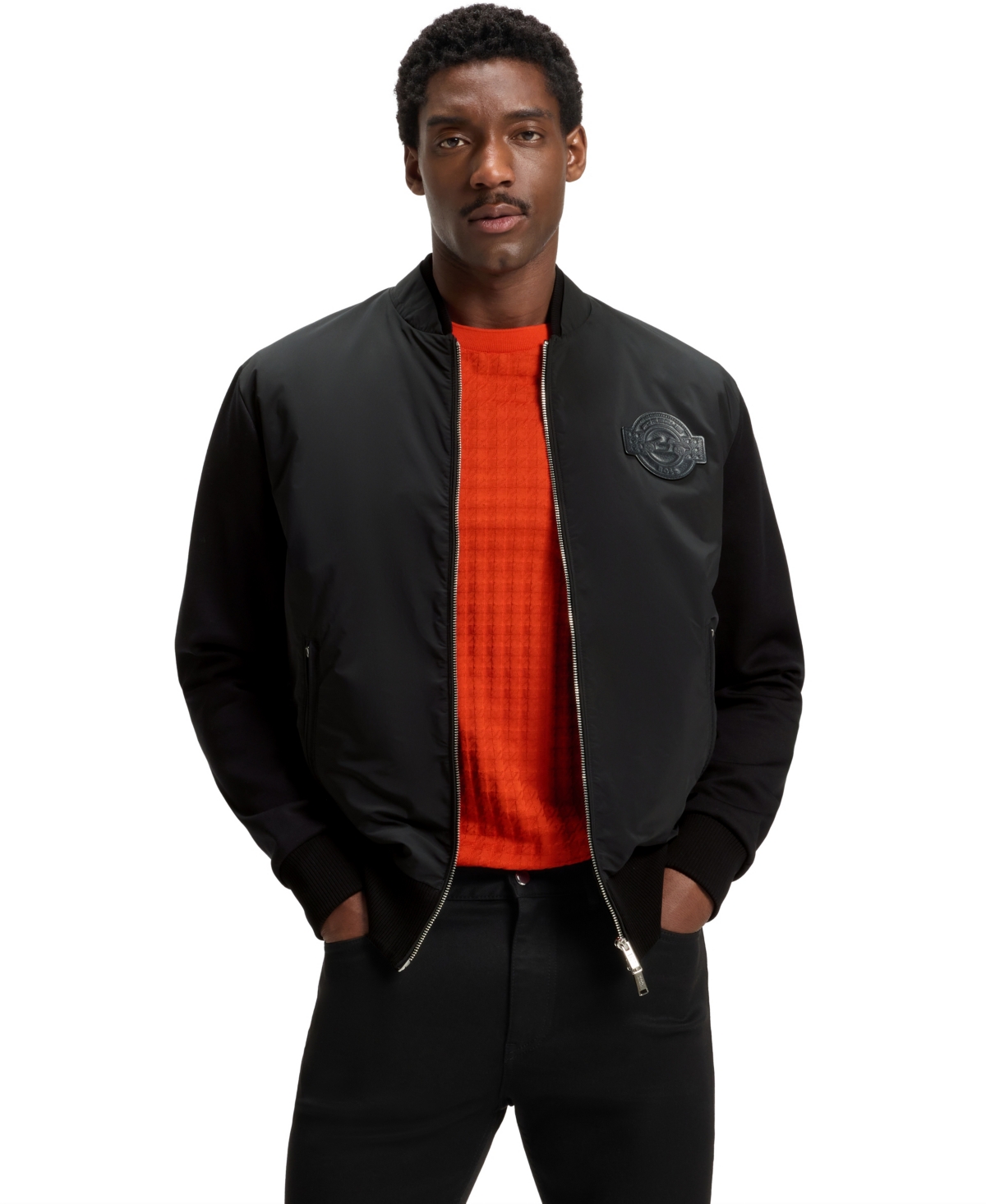 Click here for Porsche x Boss Mens Cotton-Blend Jersey Jacket - B... prices