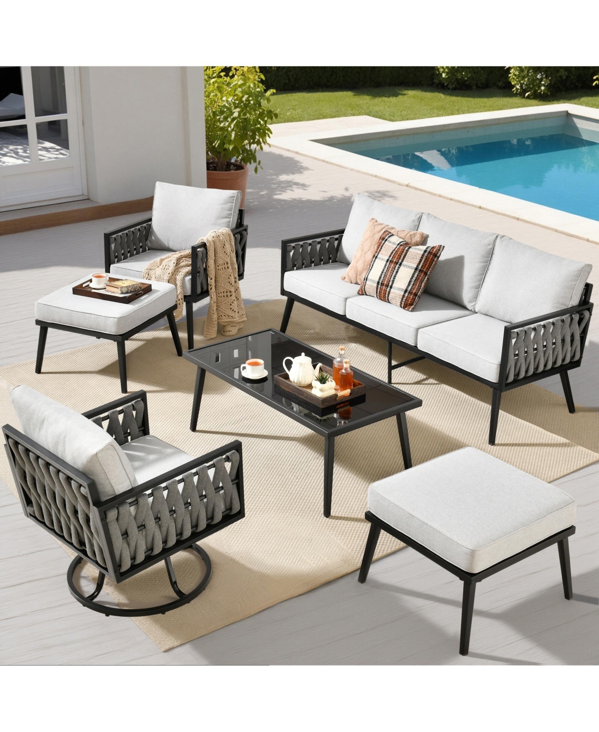 Click here for Xizzi 6-Priece Outdoor Patio Set with All-Weather... prices