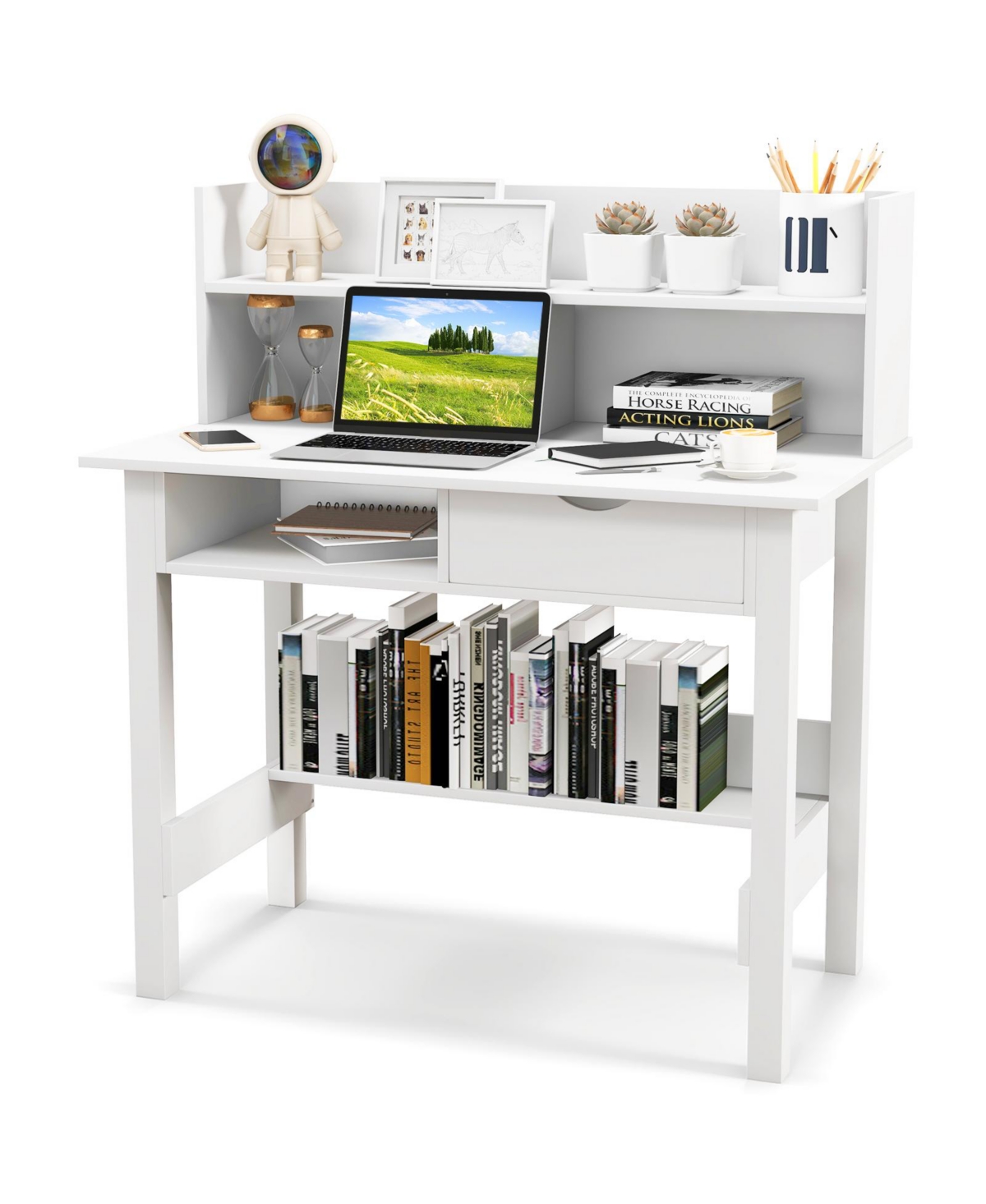 Click here for Home Office Computer Desk with Storage Shelves and... prices