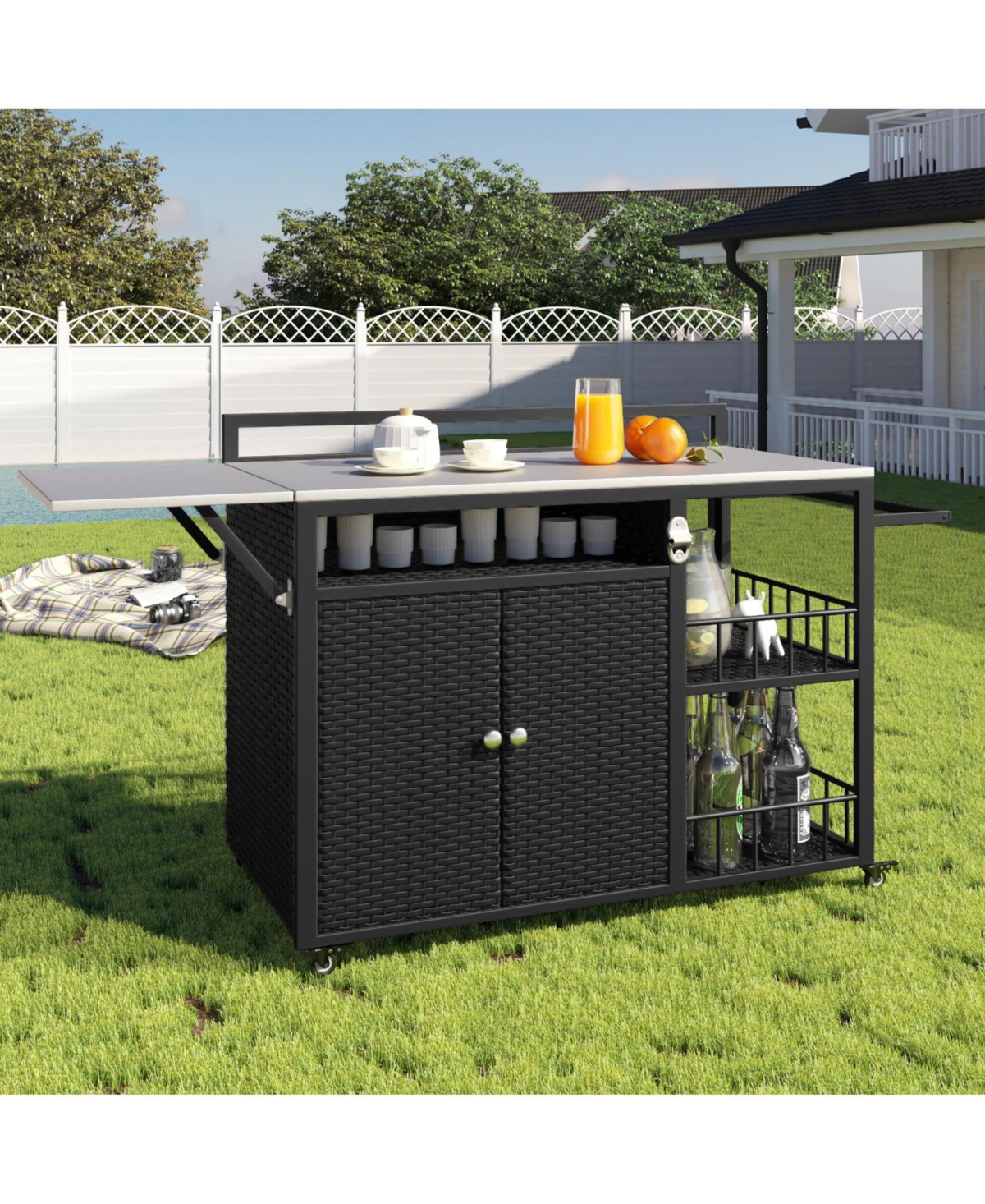 Click here for Outdoor Kitchen Island with Storage & Foldable Tab... prices