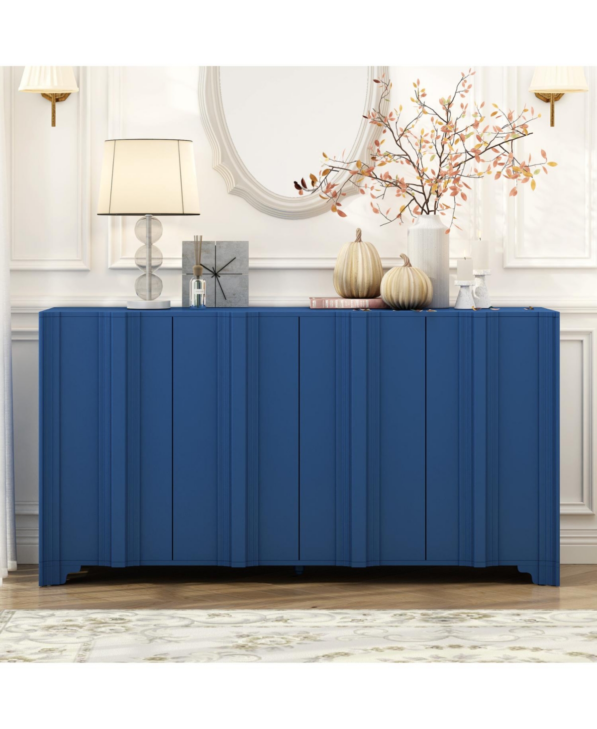 Click here for Linear Accent Sideboard - Pine Veneer - Navy blue prices