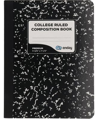 Enday Black Marble Composition Book Unruled Paper 100 Sheet Office ...