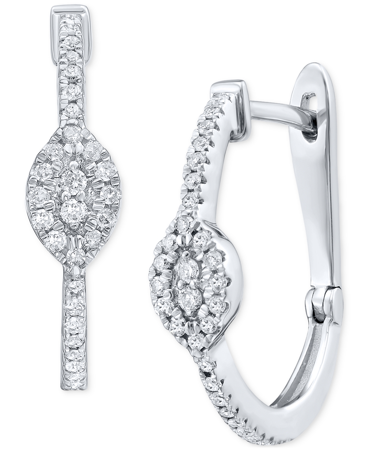 Click here for Diamond Cluster Small Hoop Earrings (1/3 ct. t.w.)... prices