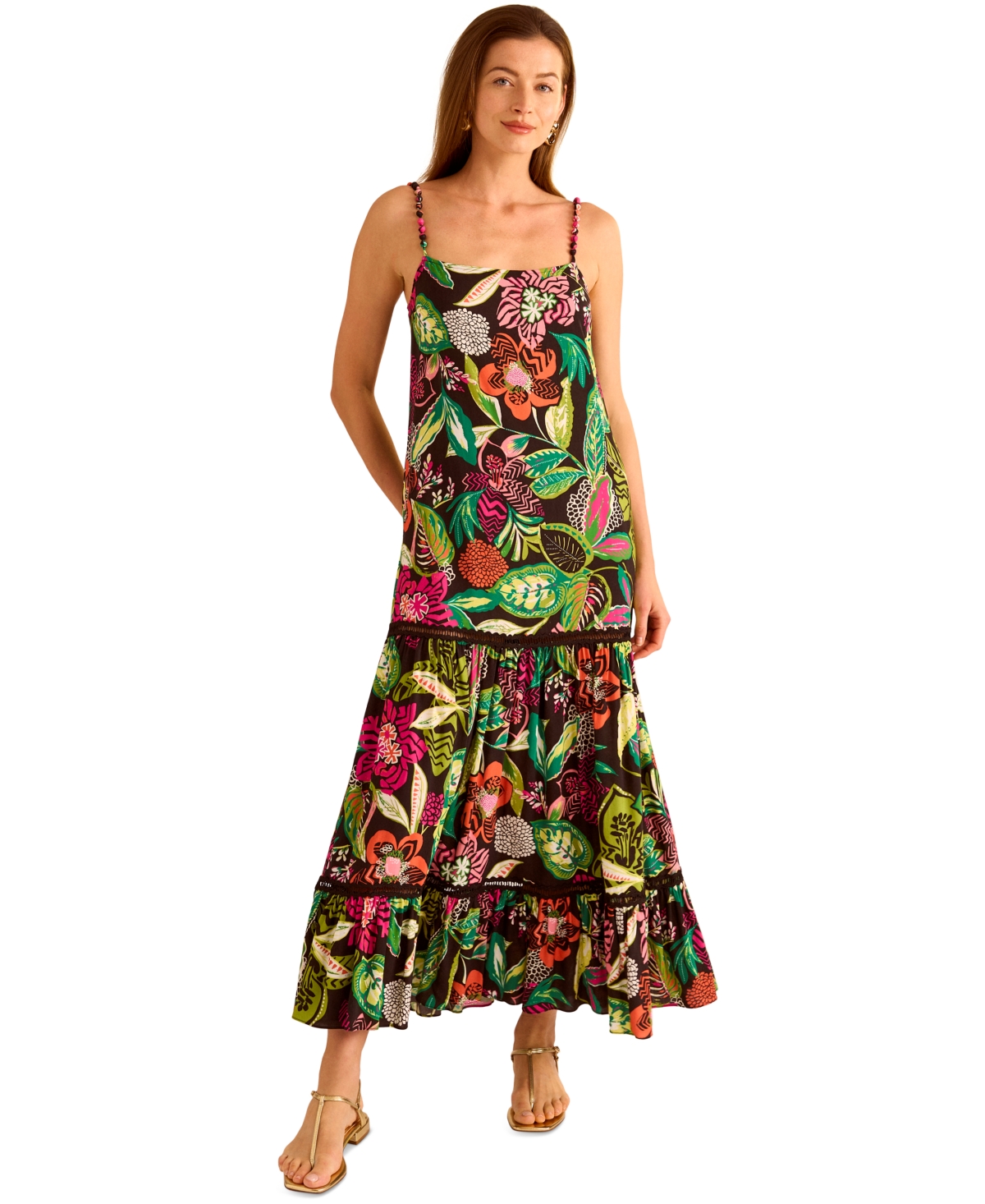 Click here for Vince Camuto Womens Printed Tiered Maxi Dress - Ri... prices
