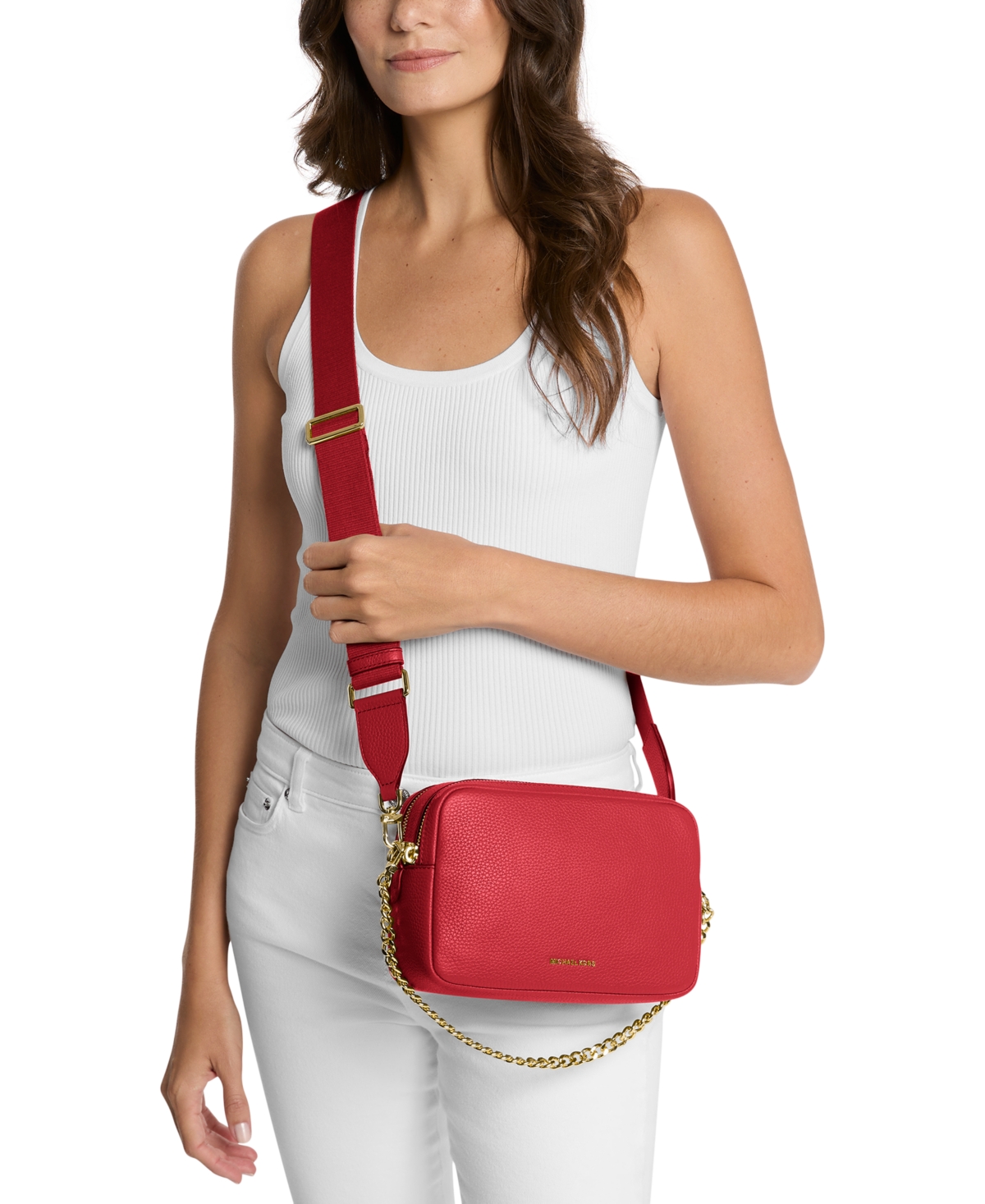 Click here for Michael Kors Bryant Medium Leather Double Zip Chai... prices