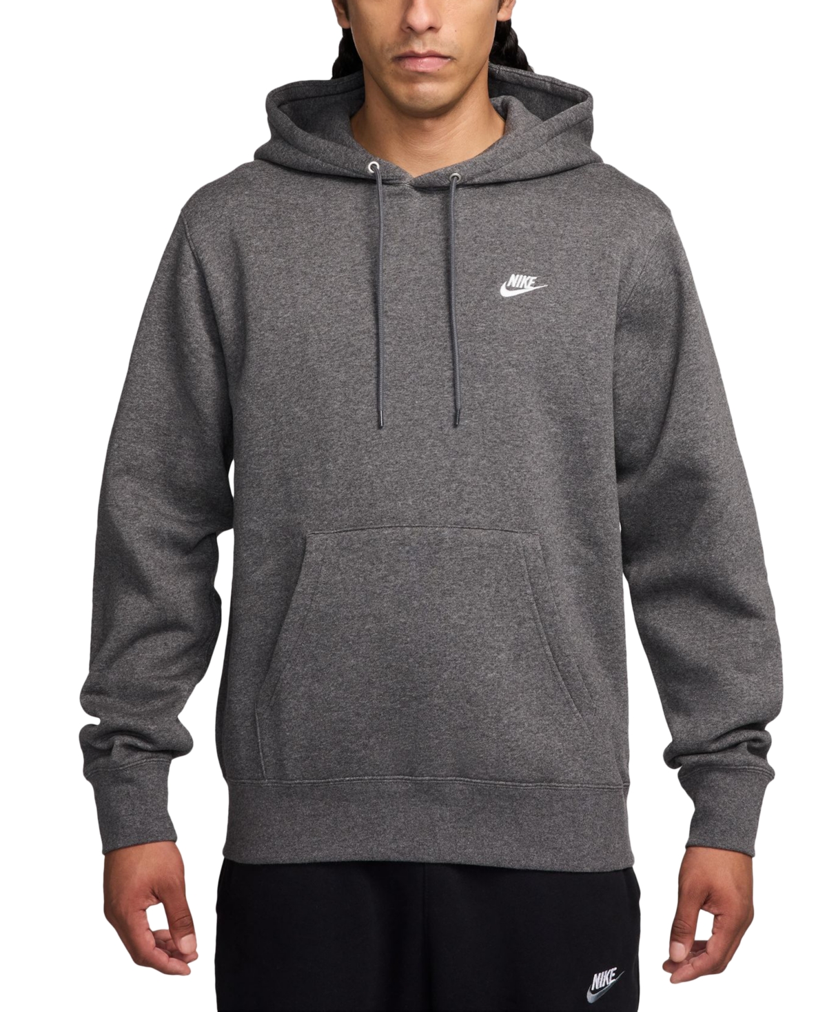 Click here for Nike Club Mens Pullover Fleece Logo Hoodie - Charc... prices