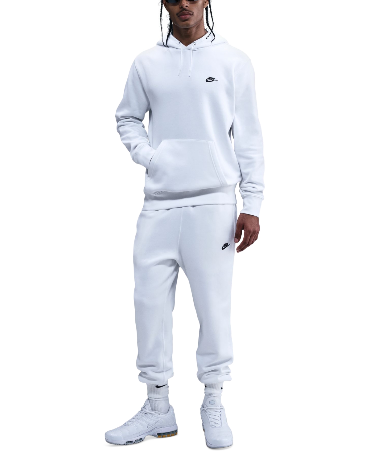 Click here for Nike Club Mens Pullover Fleece Logo Hoodie - White... prices