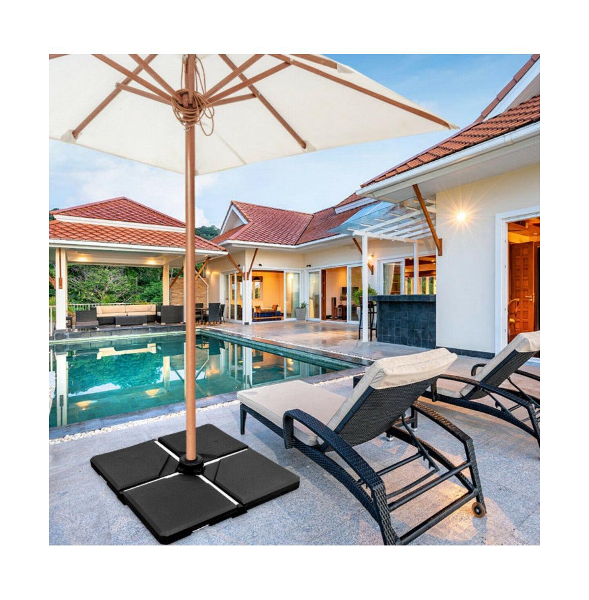Click here for 4 Pieces Square Fillable Patio Umbrella Base Set w... prices