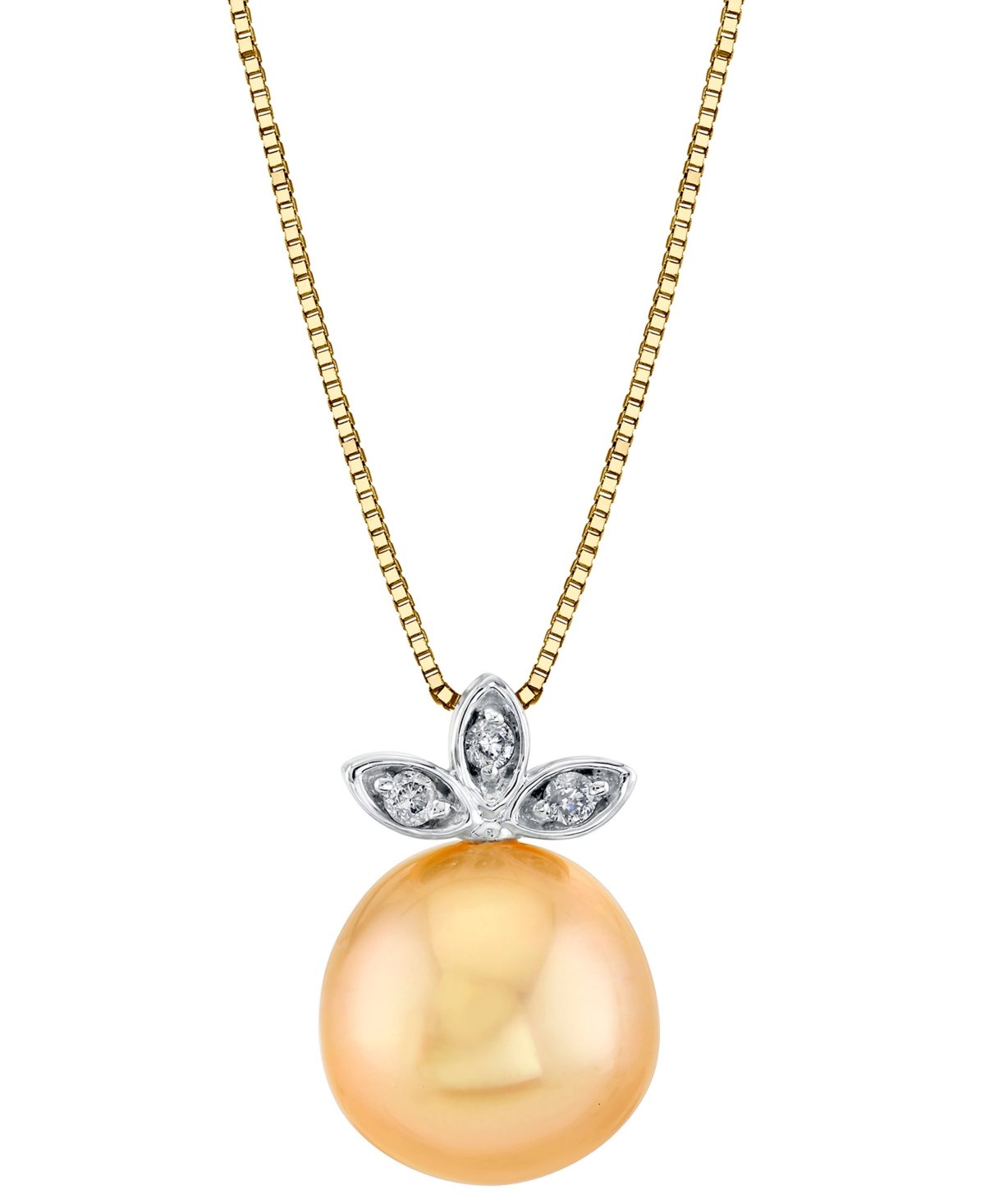 Click here for Cultured Golden South Sea Pearl (10mm) & Diamond A... prices