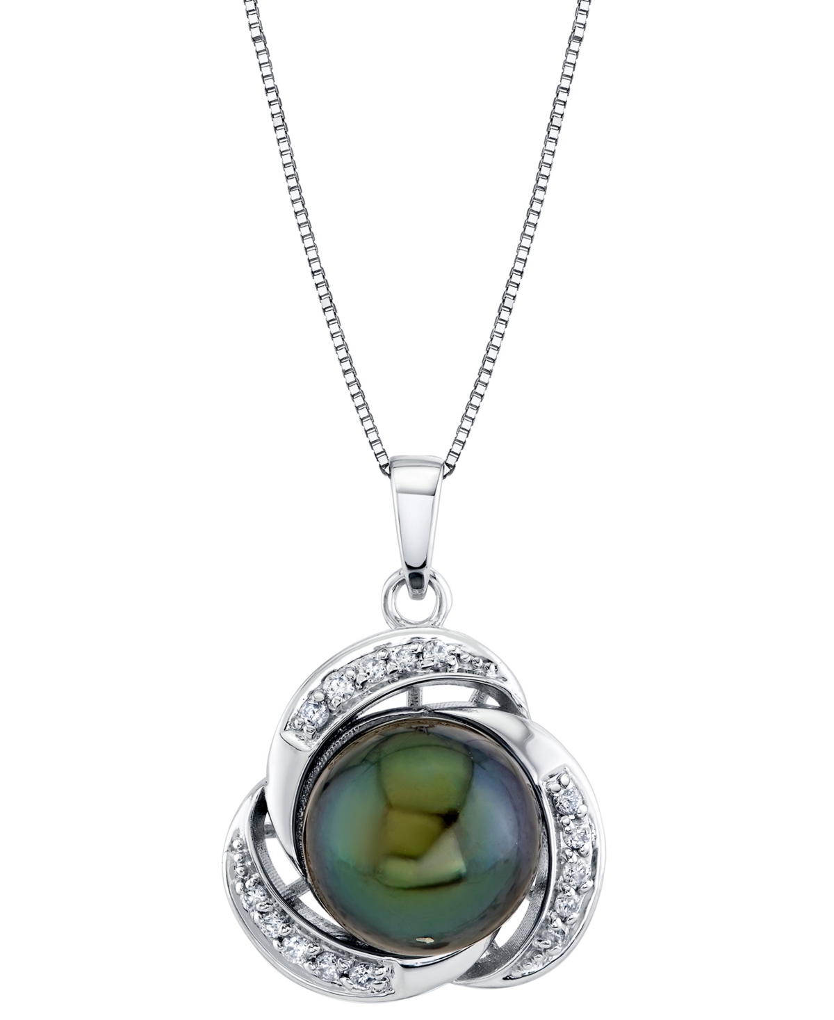 Click here for Cultured Tahitian Pearl (10mm) & Diamond (1/8 ct.... prices