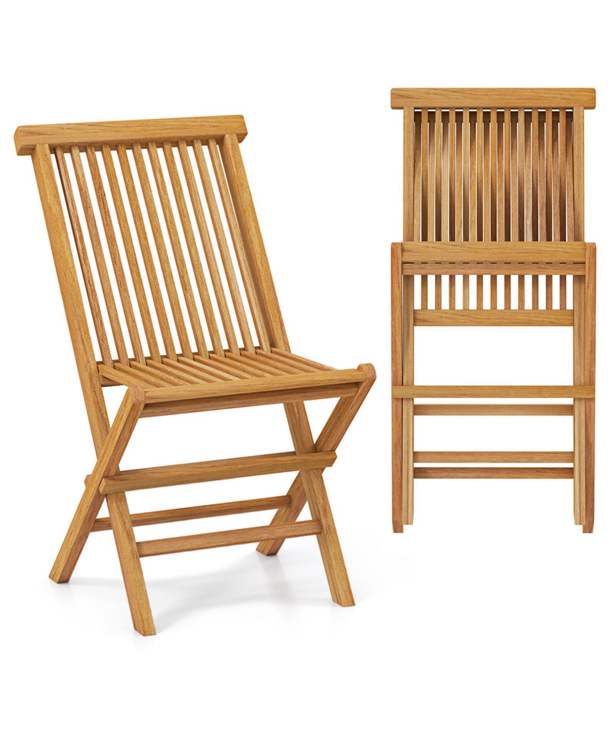 Click here for Outdoor Teak Wood Chairs Set of 2 with Slatted Sea... prices