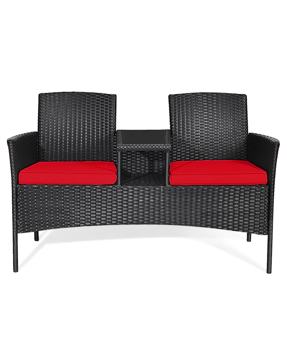 Click here for Gymax Rattan Wicker Patio Conversation Set w/ Tabl... prices
