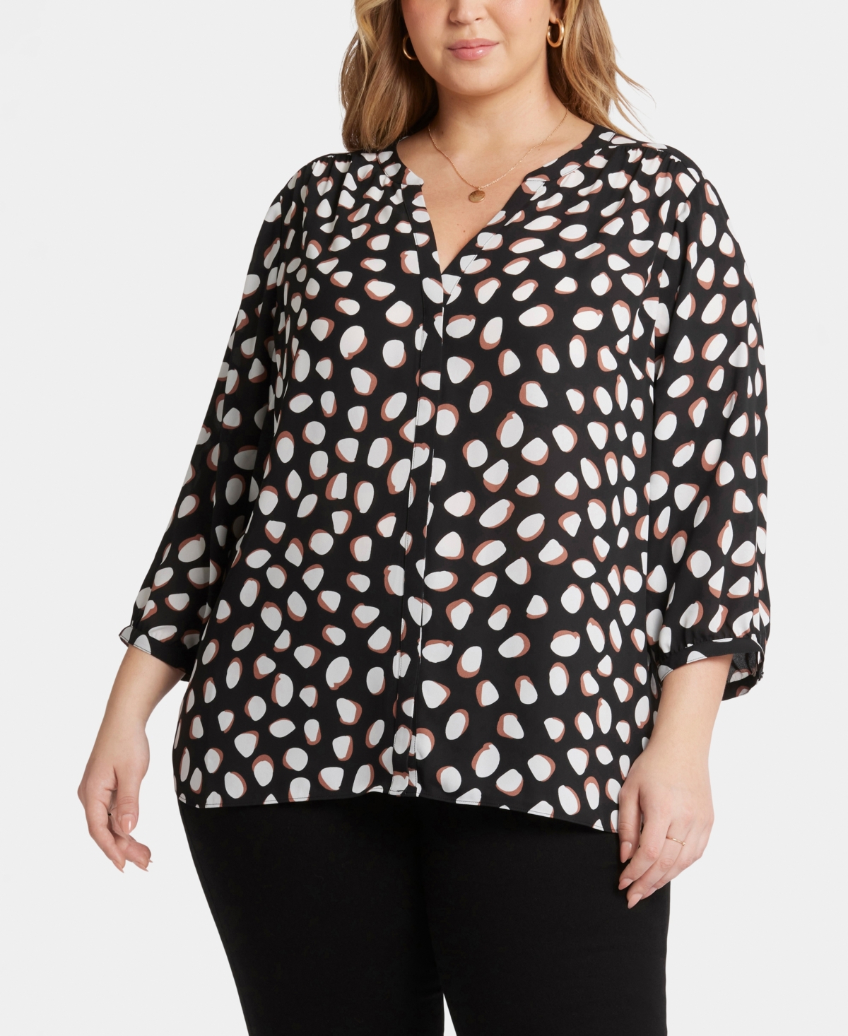 Click here for Nydj Plus Size Pintuck Blouse - Matilda Dot prices