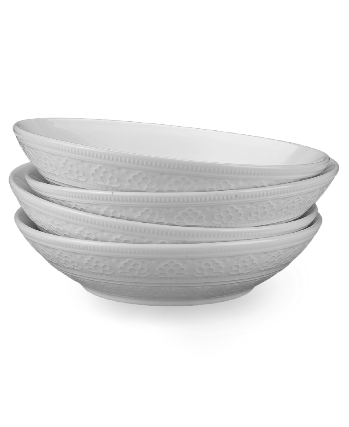 Click here for Euro Ceramica Fez Pasta Bowls  Set of 4 - White prices