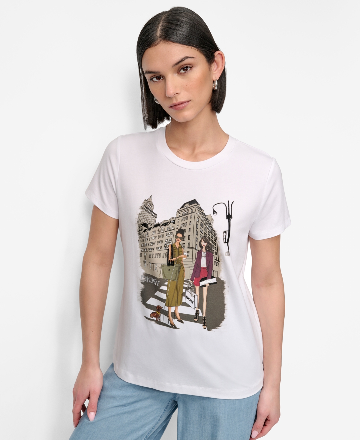 Click here for Dkny Womens Fifth Avenue Conversation Crewneck Tee... prices