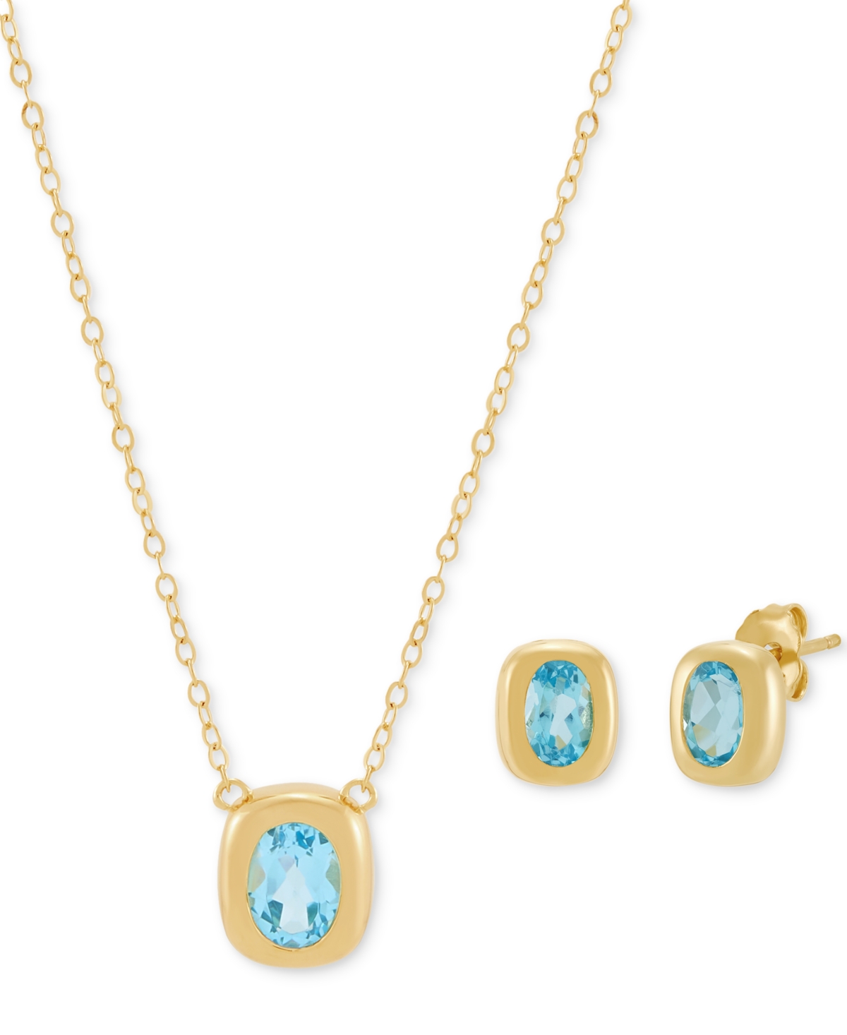 Click here for 2-Pc. Set Swiss Blue Topaz Bezel Pendant Necklace... prices