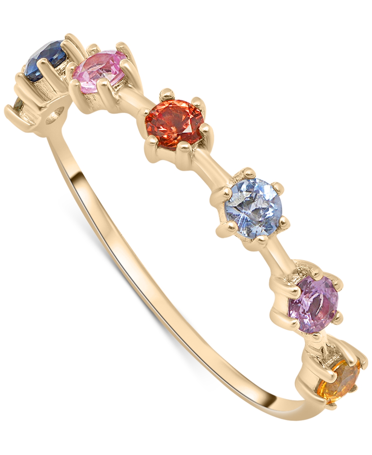 Click here for Lab Grown Multicolor Sapphire Thin Ring (5/8 ct. t... prices