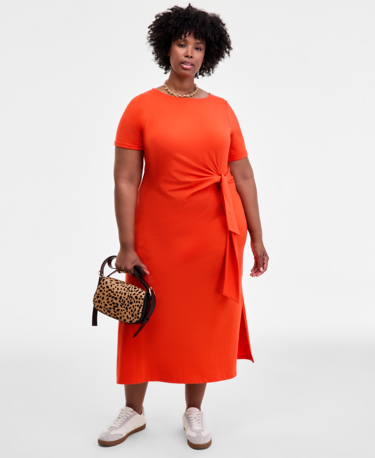 Click here for On 34th Trendy Plus Size Side-Tie Knit Midi Dress... prices