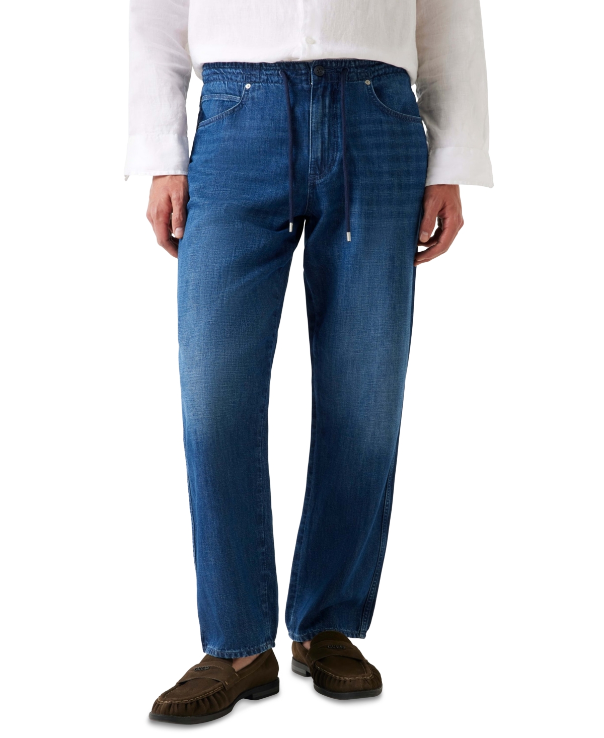 Click here for Guess Mens Owen Drawcord Denim Joggers - Geneva prices