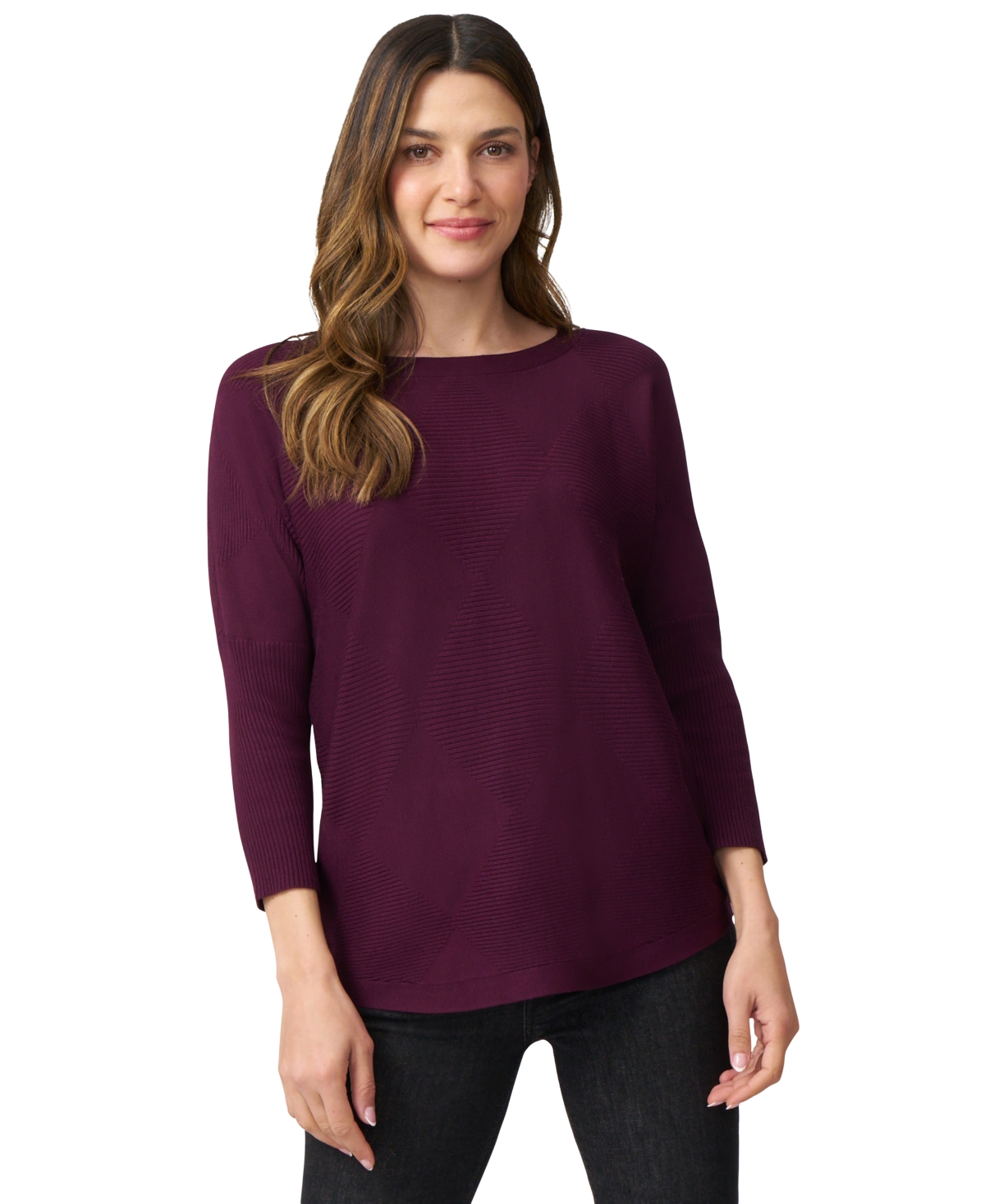 Click here for Melissa Paige Petite Diamond-Knit Dolman-Sleeve Sw... prices
