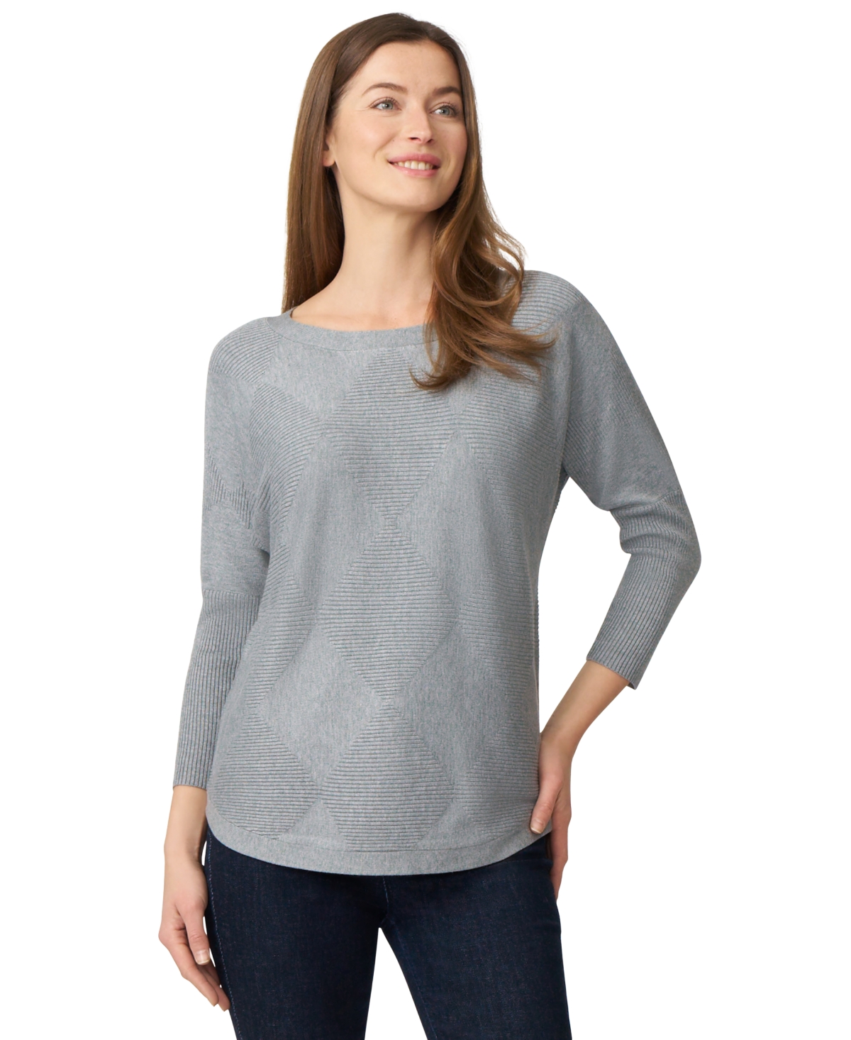 Click here for Melissa Paige Petite Diamond-Knit Dolman-Sleeve Sw... prices