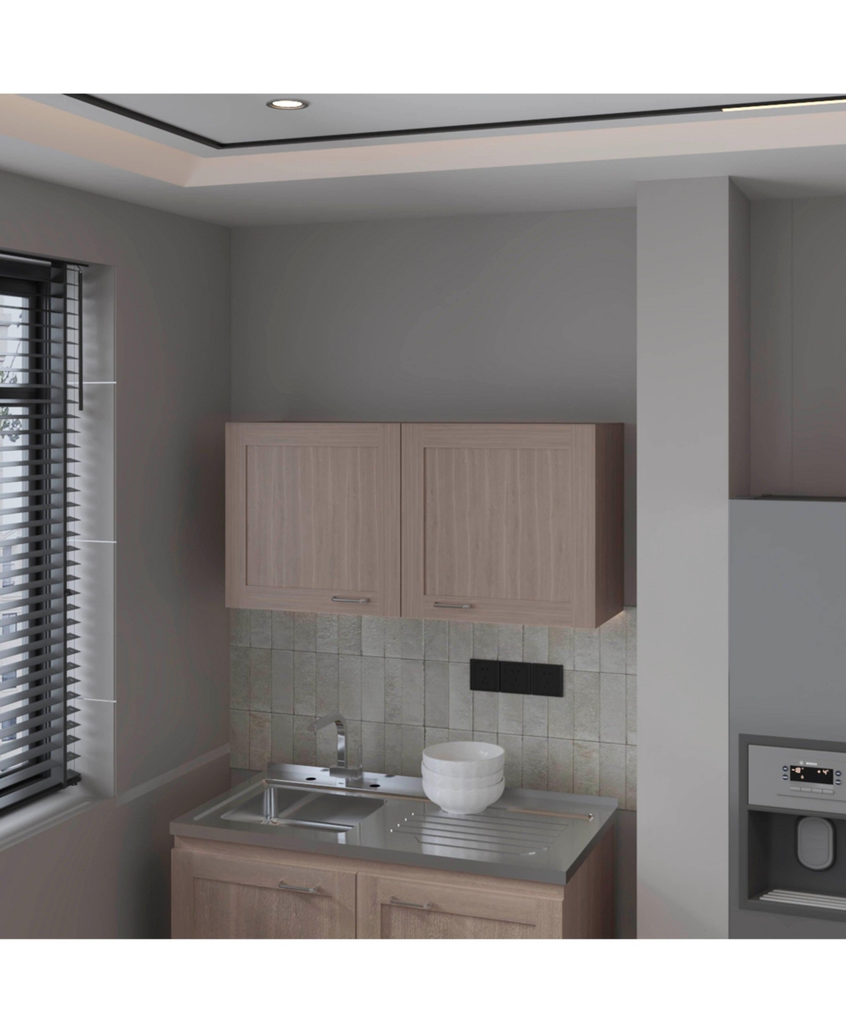 Click here for Nakya Kitchen Wall Cabinet with 2 Doors  White Oak... prices
