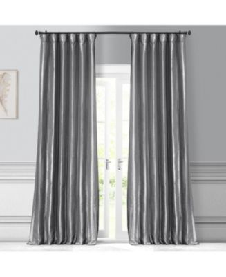 Half Price Drapes Platinum Solid Faux Silk Taffeta Room Darkening ...