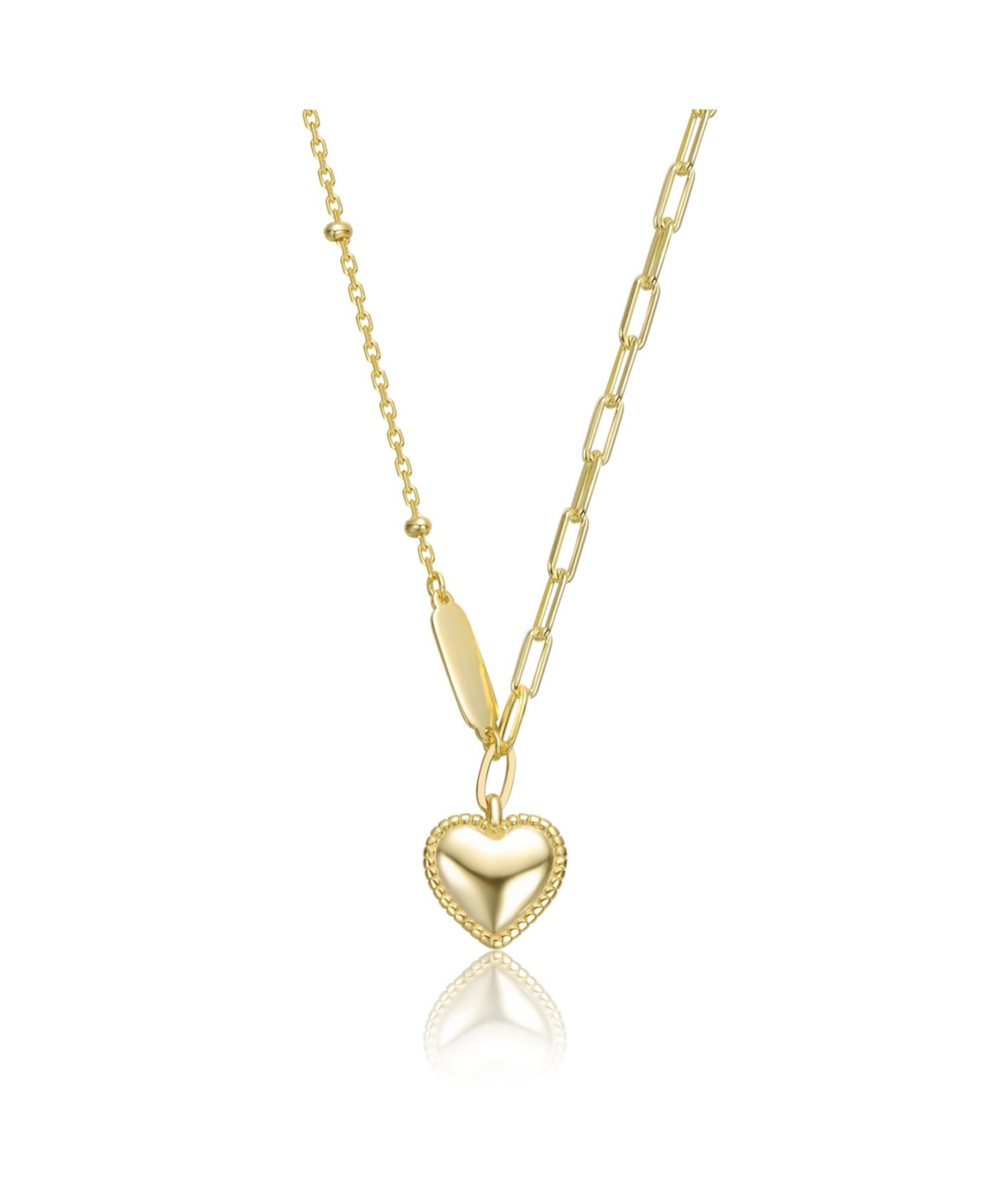 Click here for 14K Gold Plated Sleek Heart Pendant Chain Necklace... prices