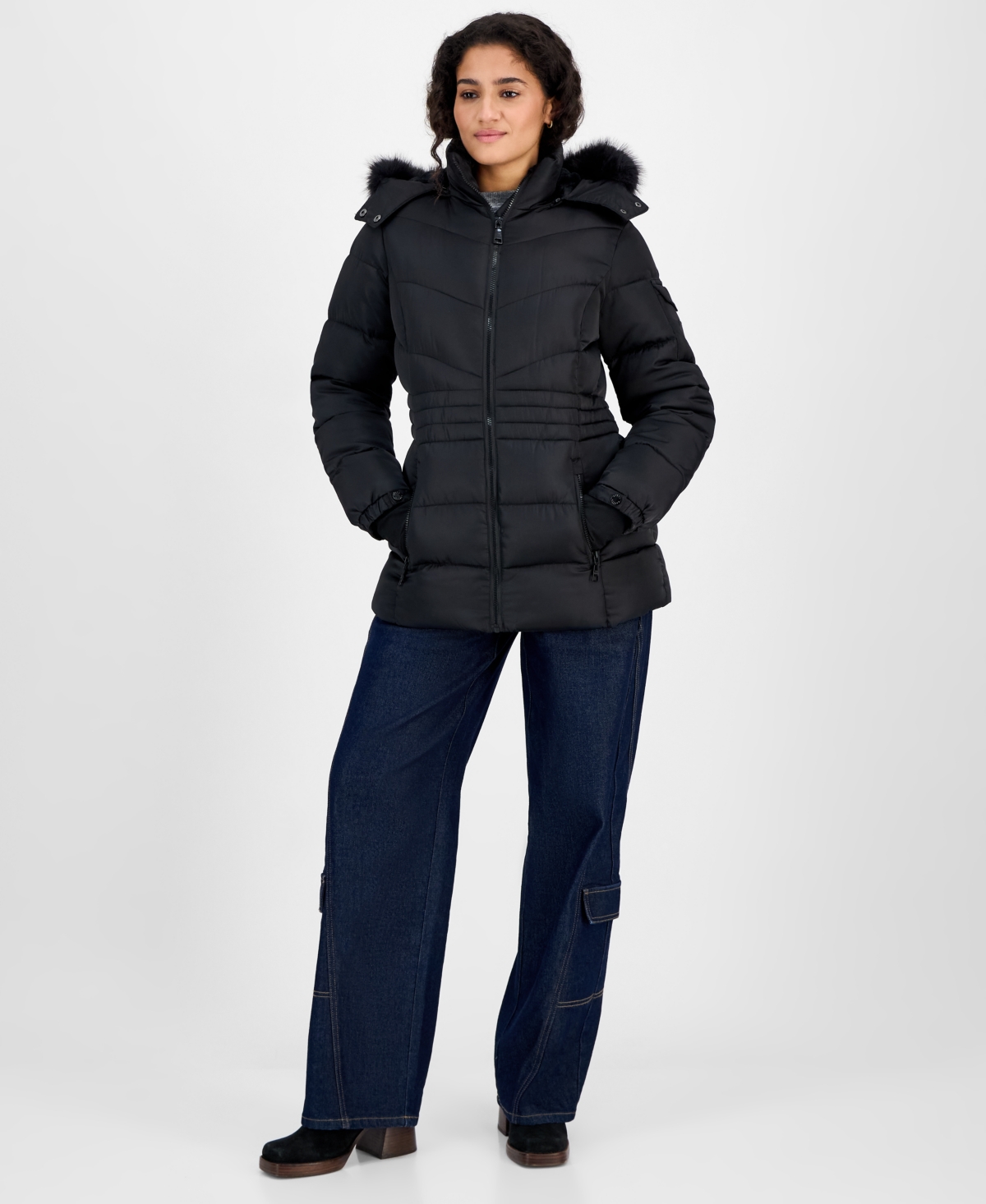 Click here for Steve Madden Womens Hooded Zip-Front Puffer Coat -... prices