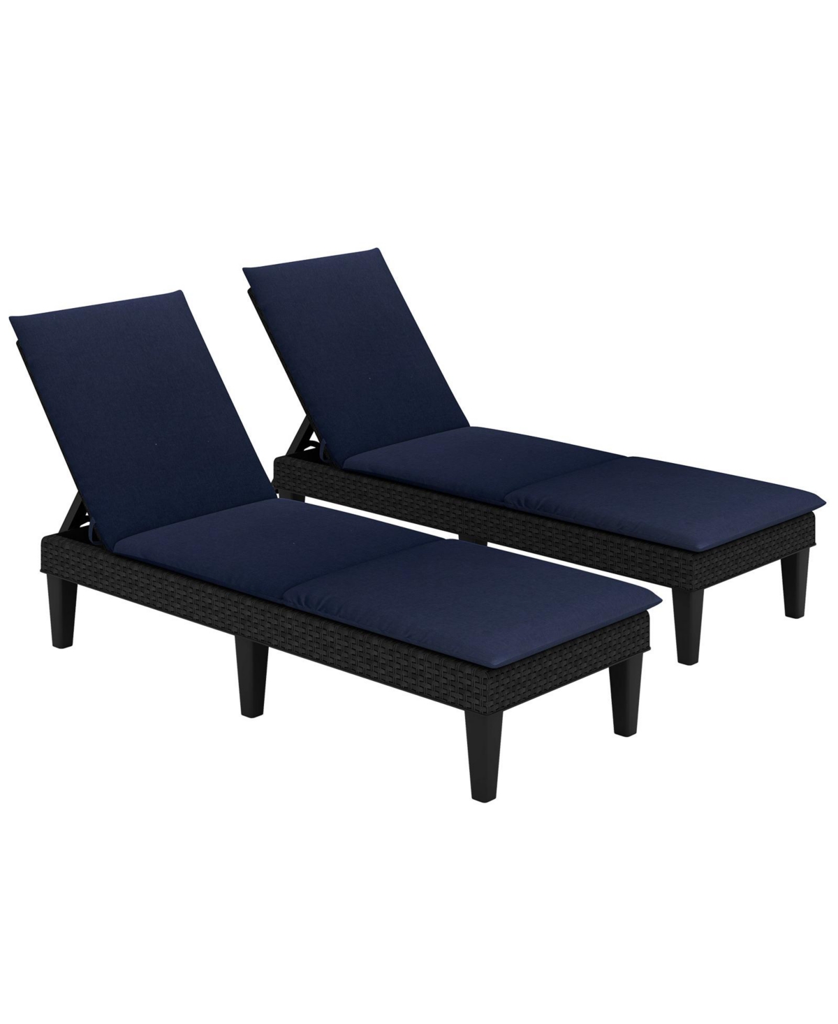 Click here for Gymax 2PCS Patio Lounge Chair Recliner Chair w/ 3-... prices