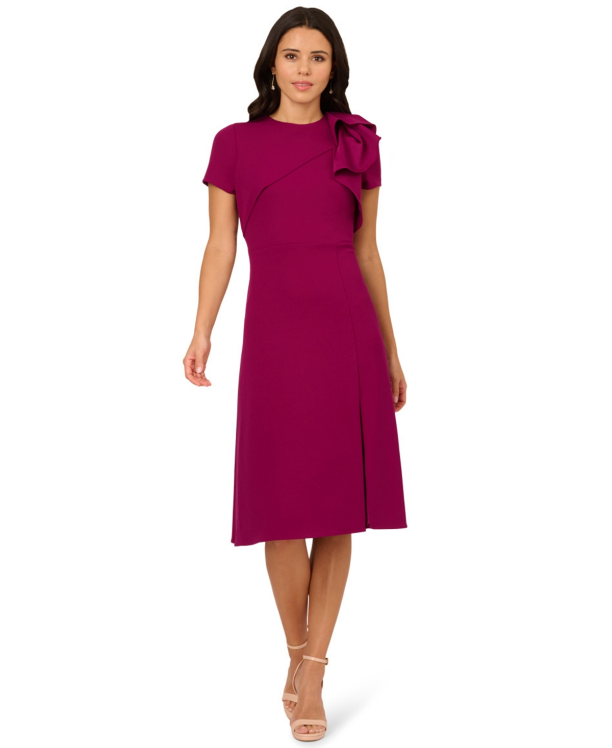 Click here for Adrianna Papell Womens Elbow-Sleeve A-Line Dress -... prices