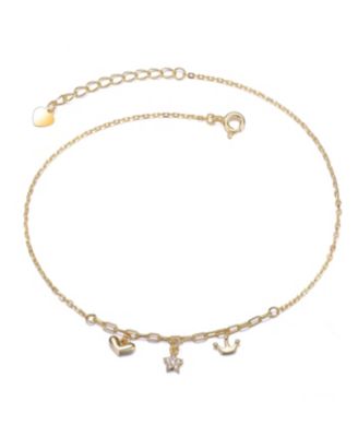 Click here for 14k Gold Plated With Clear Cubic Zirconia Heart St... prices