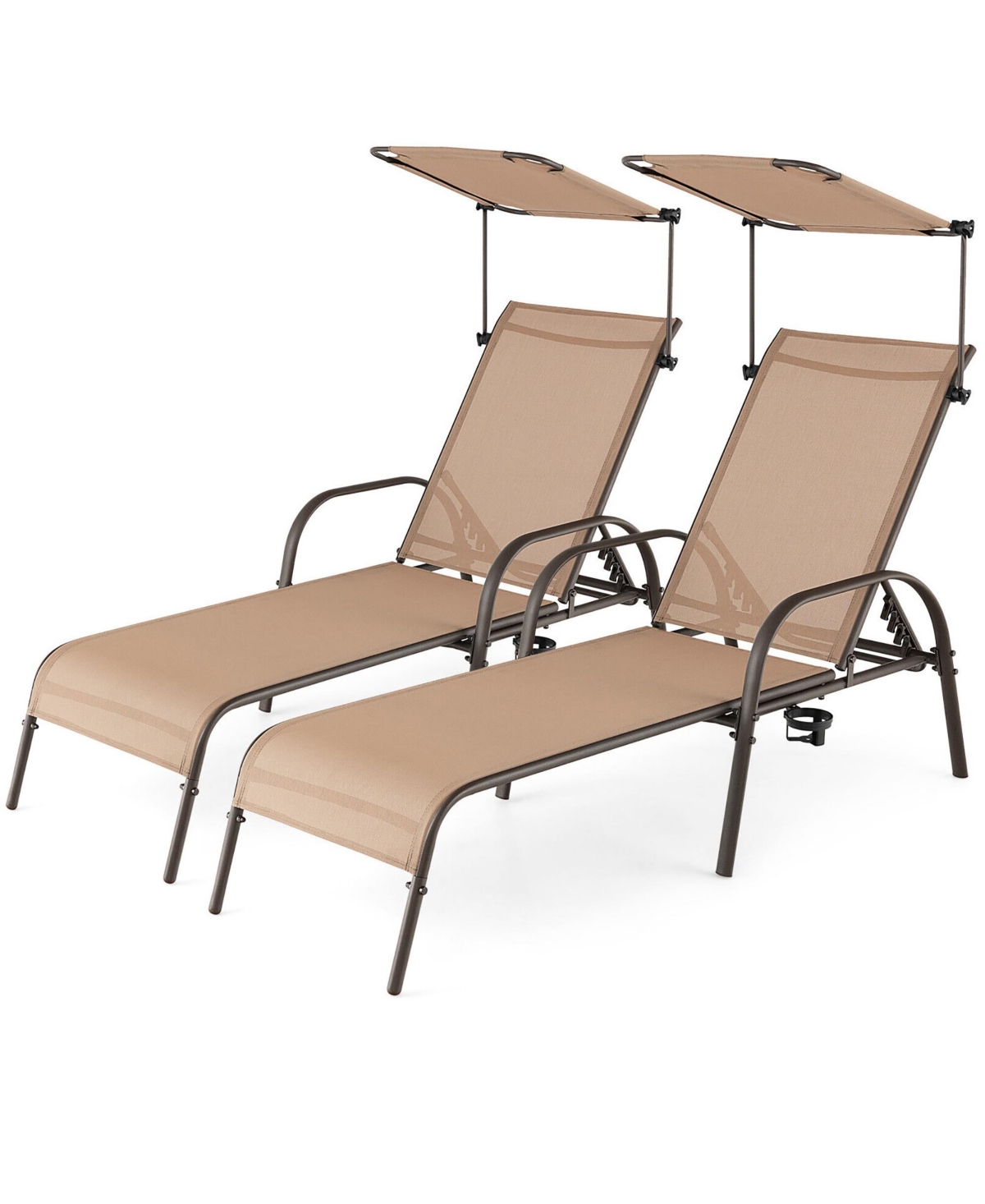 Click here for Gymax Set of 2 Heavy-Duty Chaise Lounge 5-Level Ad... prices
