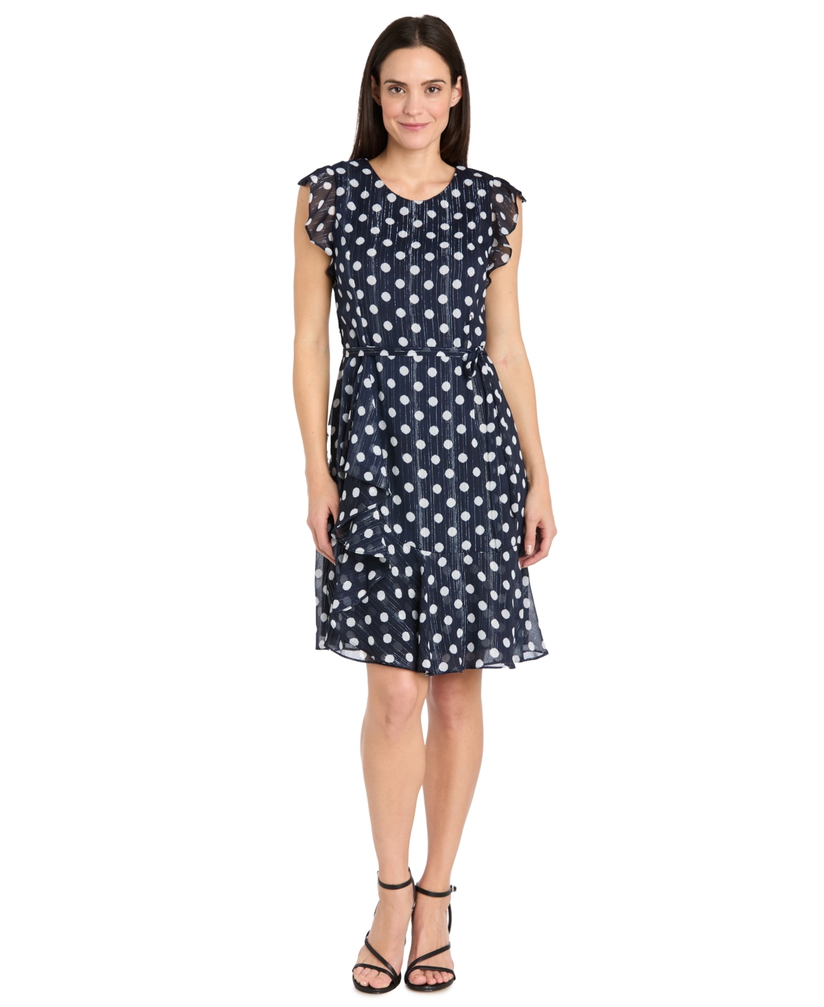Click here for R & M Richards Petite Sleeveless Ruffled Chiffon D... prices