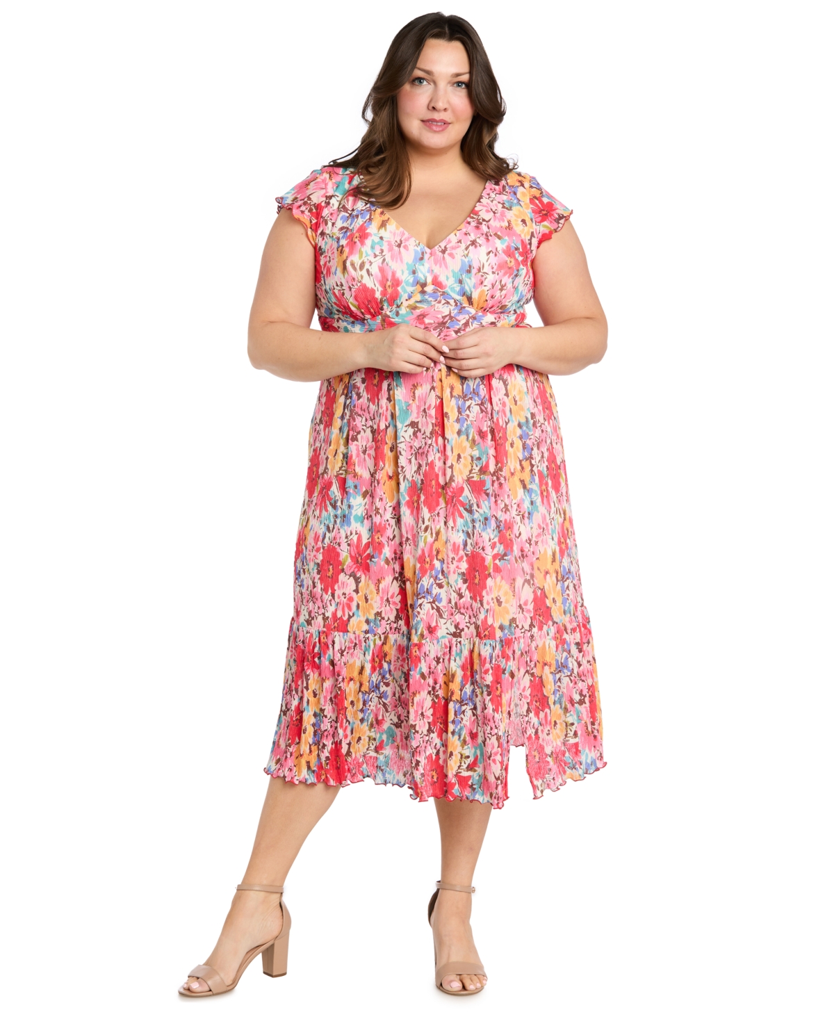 Click here for R & M Richards Plus Size Sleeveless V-Neck Midi Dr... prices