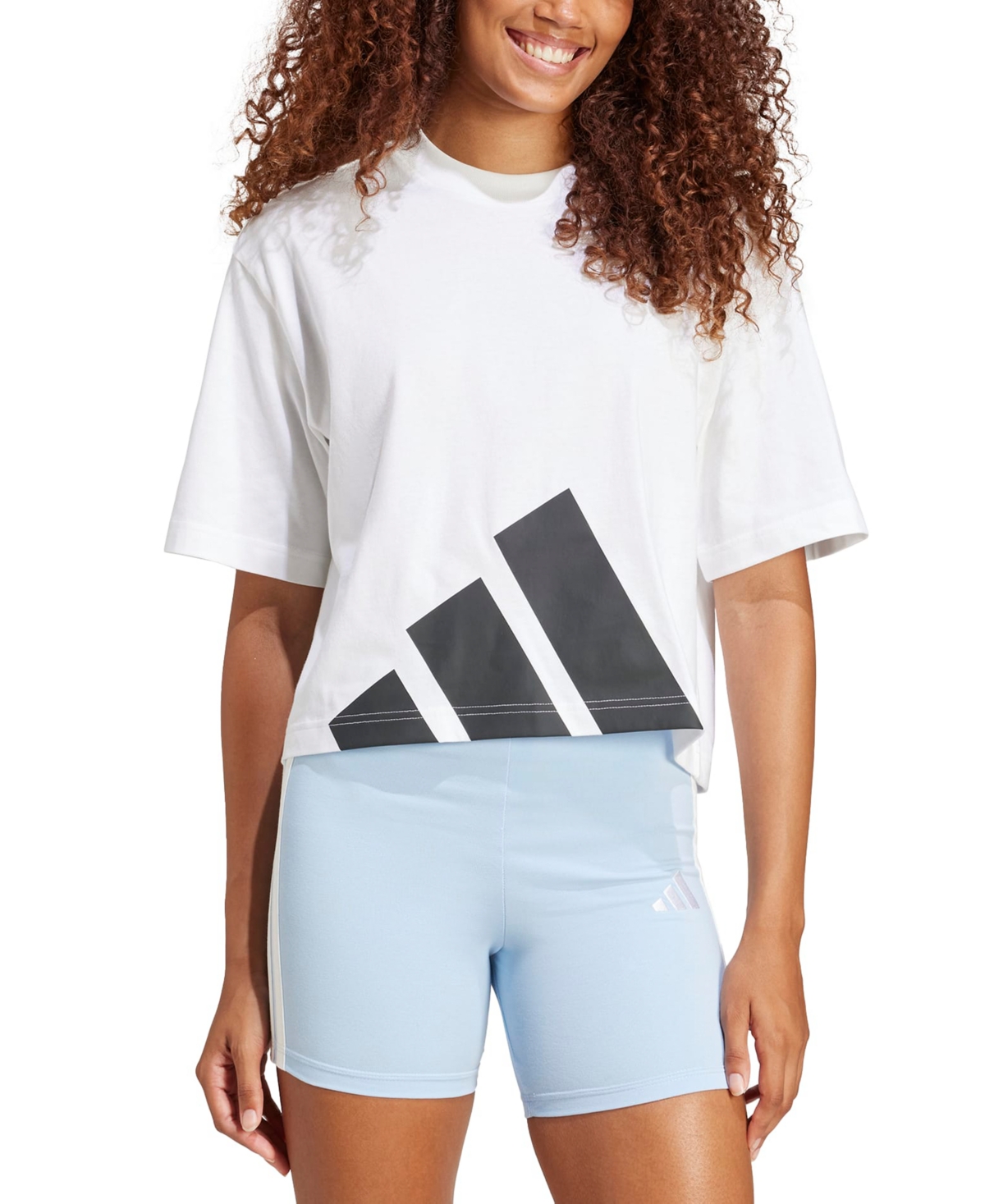 Click here for adidas Womens Cotton Logo Boxy Short-Sleeve T-Shir... prices