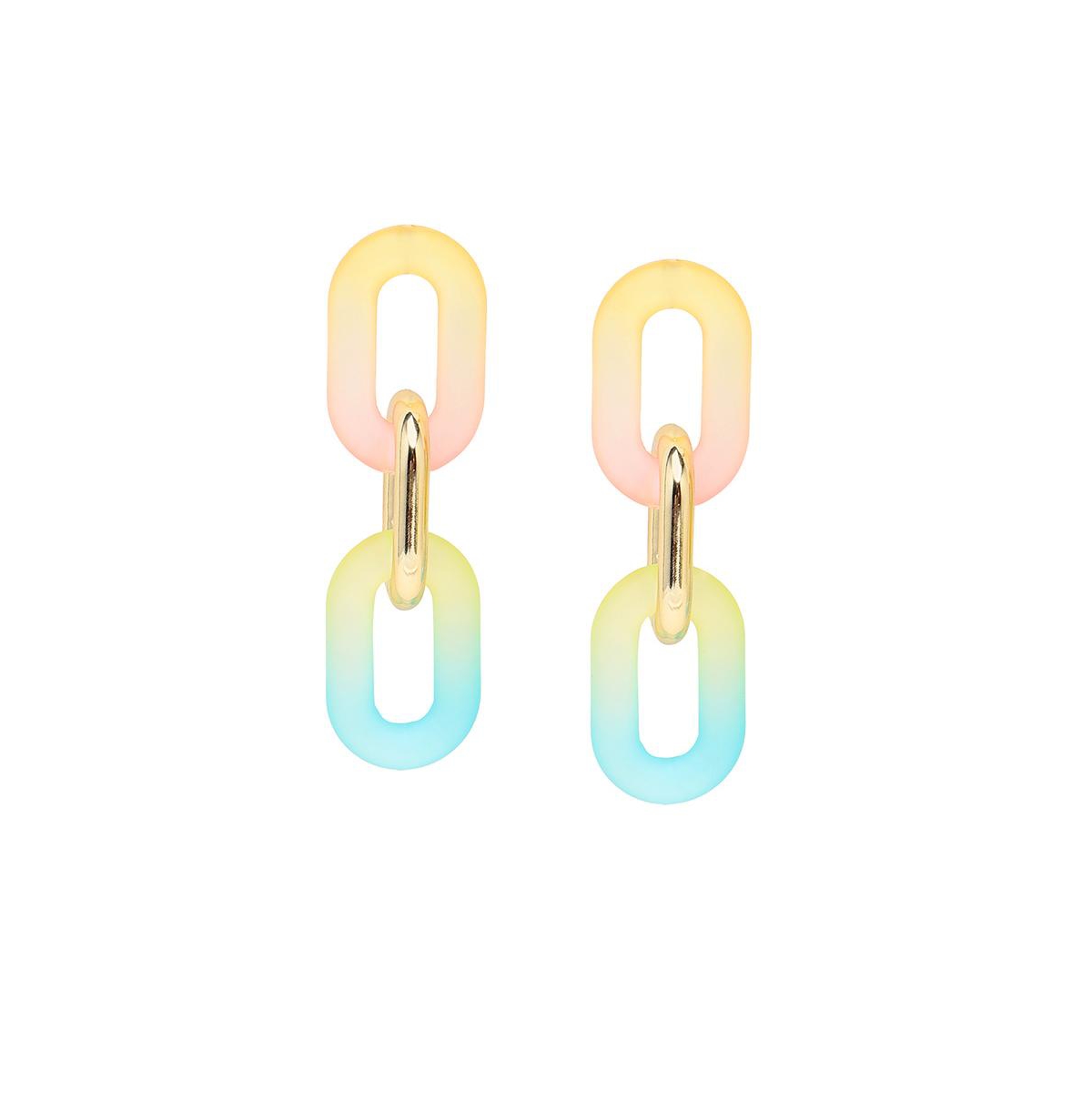 Click here for Sohi Womens Gold Ombre Chainlink Drop Earrings - O... prices